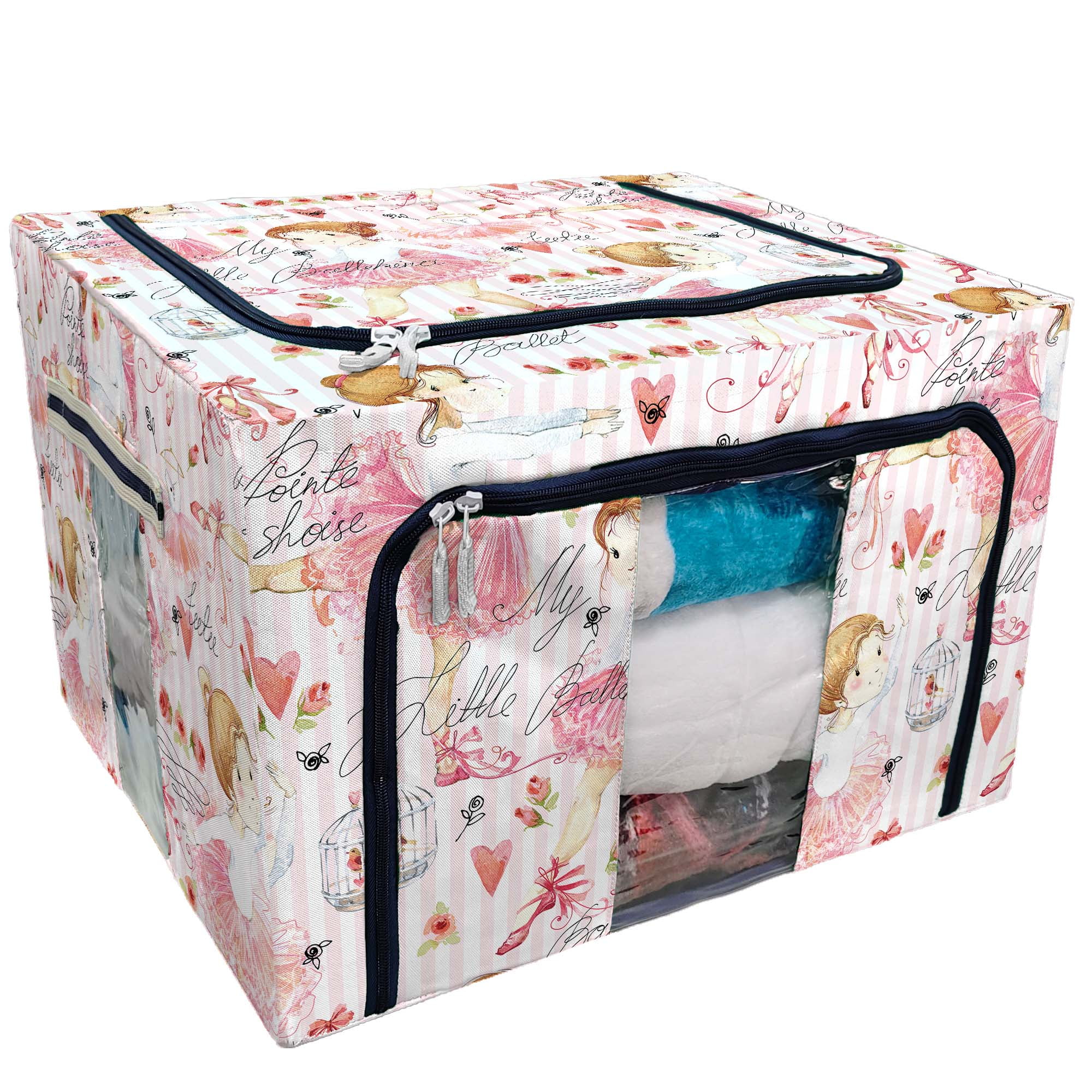 ECZJNT Ballerina cute girl Storage Bag Clear Window Storage Bins Boxes ...