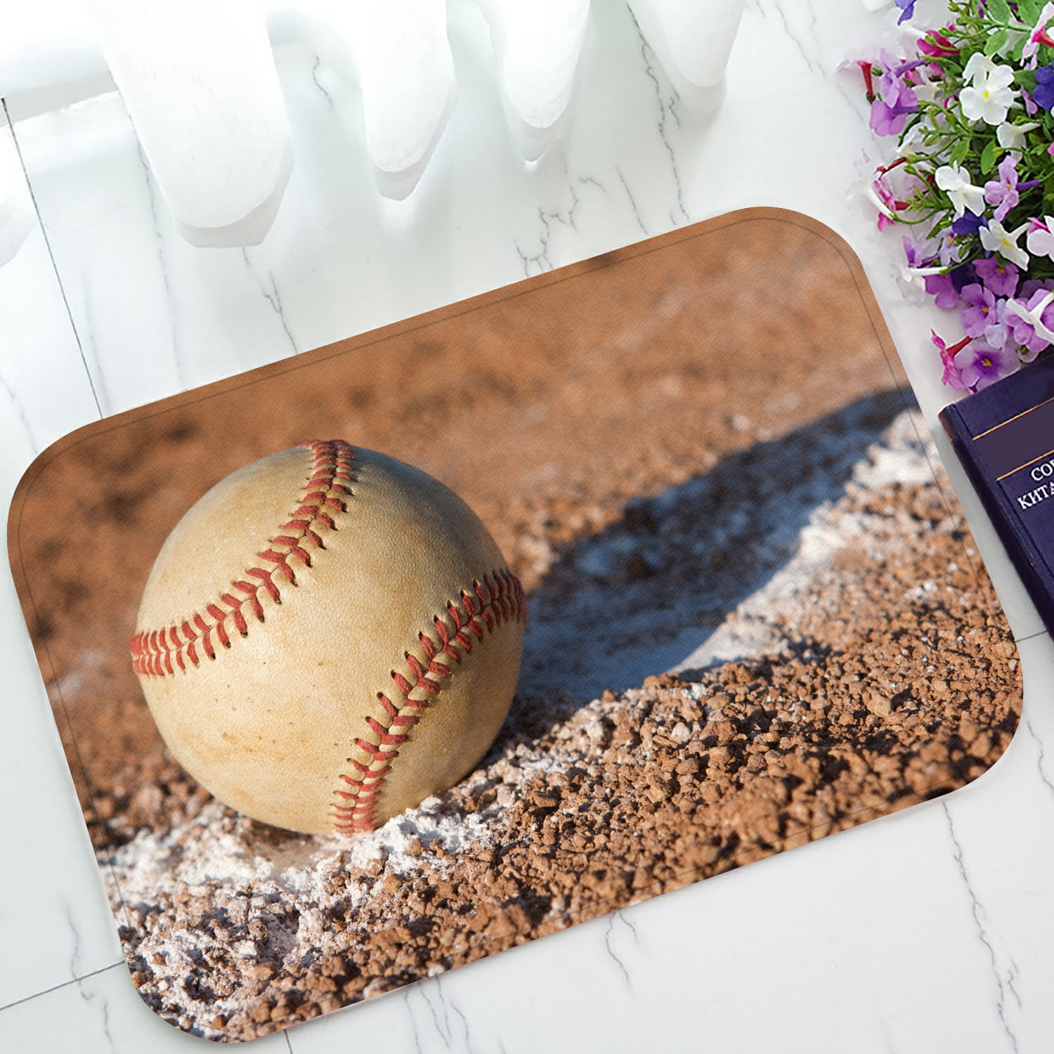 ECZJNT Baseball on the field Doormat Bath Mat Rug Entrance Rug Floor ...