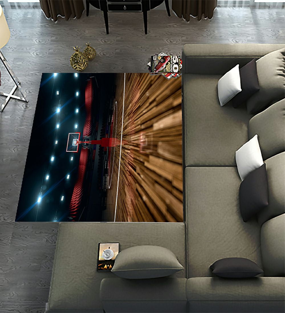 ECZJNT Basketball Court Sport Arena Area Rugs 5 x 6ft Floor Carpet Mat ...