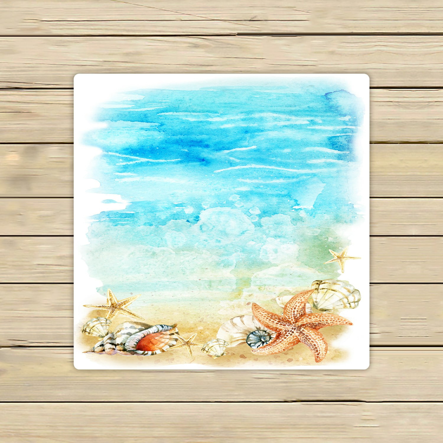 ECZJNT Beach Sea Shells Starfishes Seashore Waves Foam Beach Bath ...