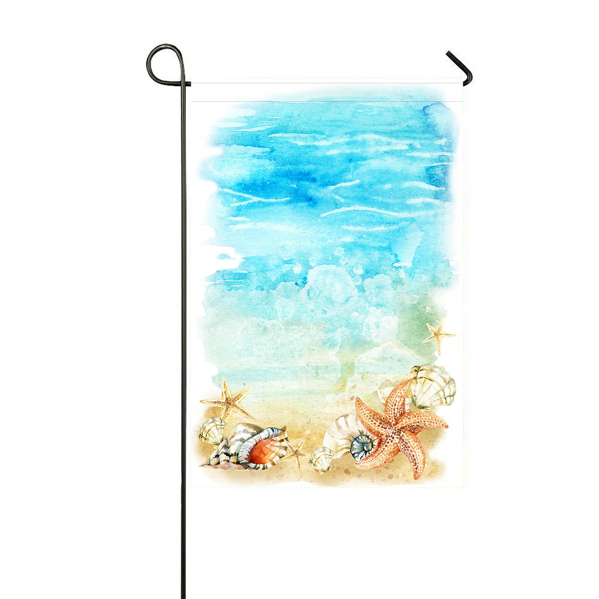 ECZJNT Beach Sea Shells Starfishes Seashore Waves Foam Garden Flag ...