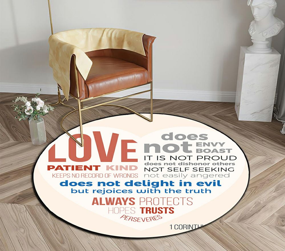 ECZJNT Bible Verse For Evangelist Round Area Rugs Diameter 3.3 x 3.3ft ...