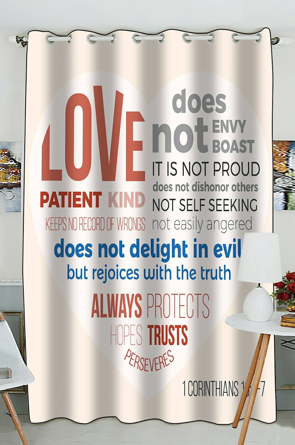 ECZJNT Bible verse for evangelist Blackout Window Curtain Drapery ...