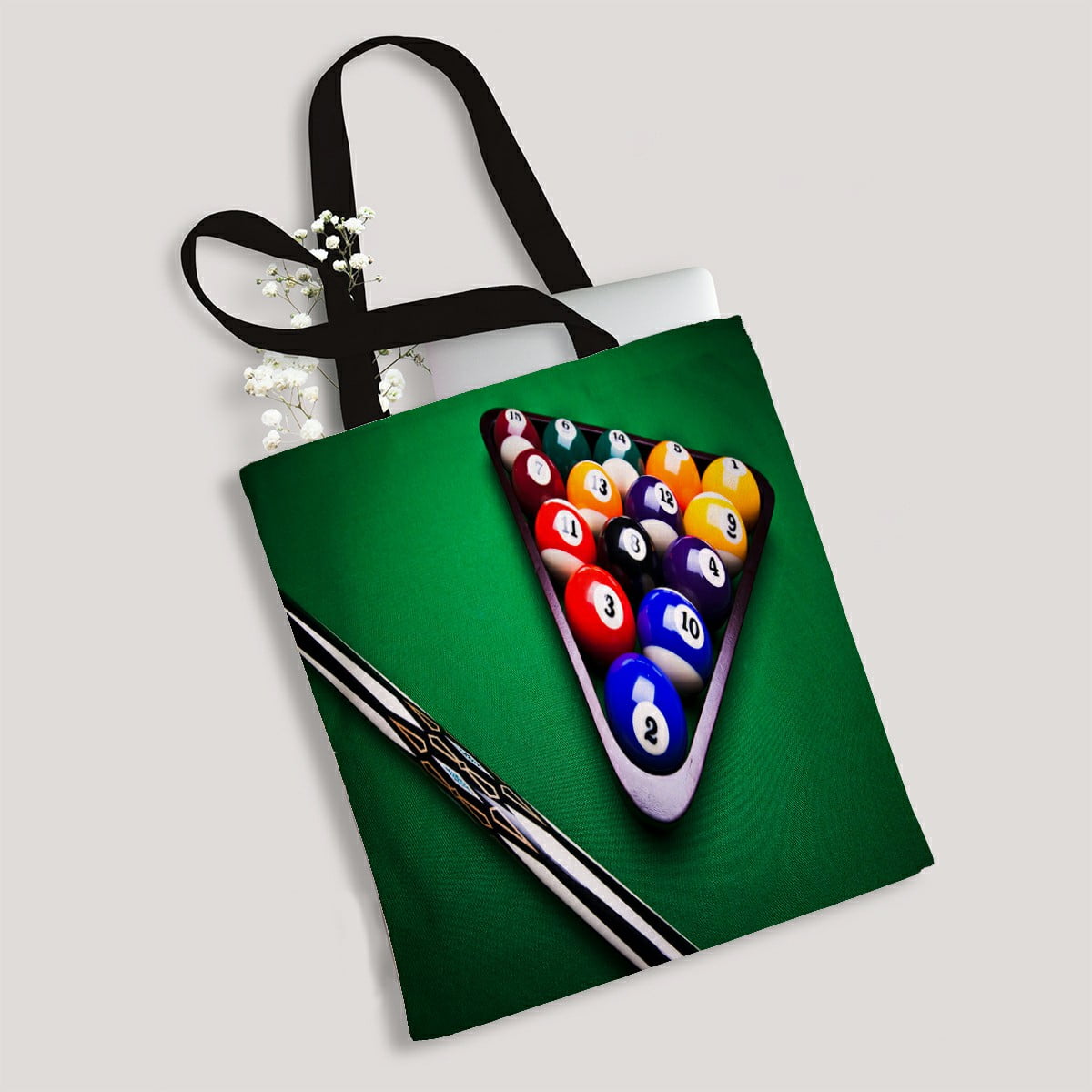 ECZJNT Billiard balls pool Canvas Bag Reusable Tote Grocery Shopping ...