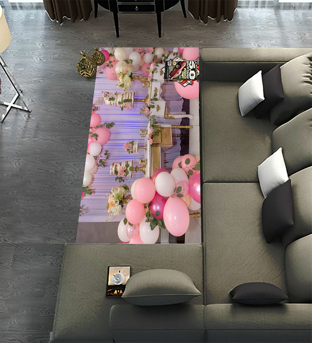 ECZJNT Birthday Decoration With Cake And Balloons Runner Rug 2 x 10ft ...