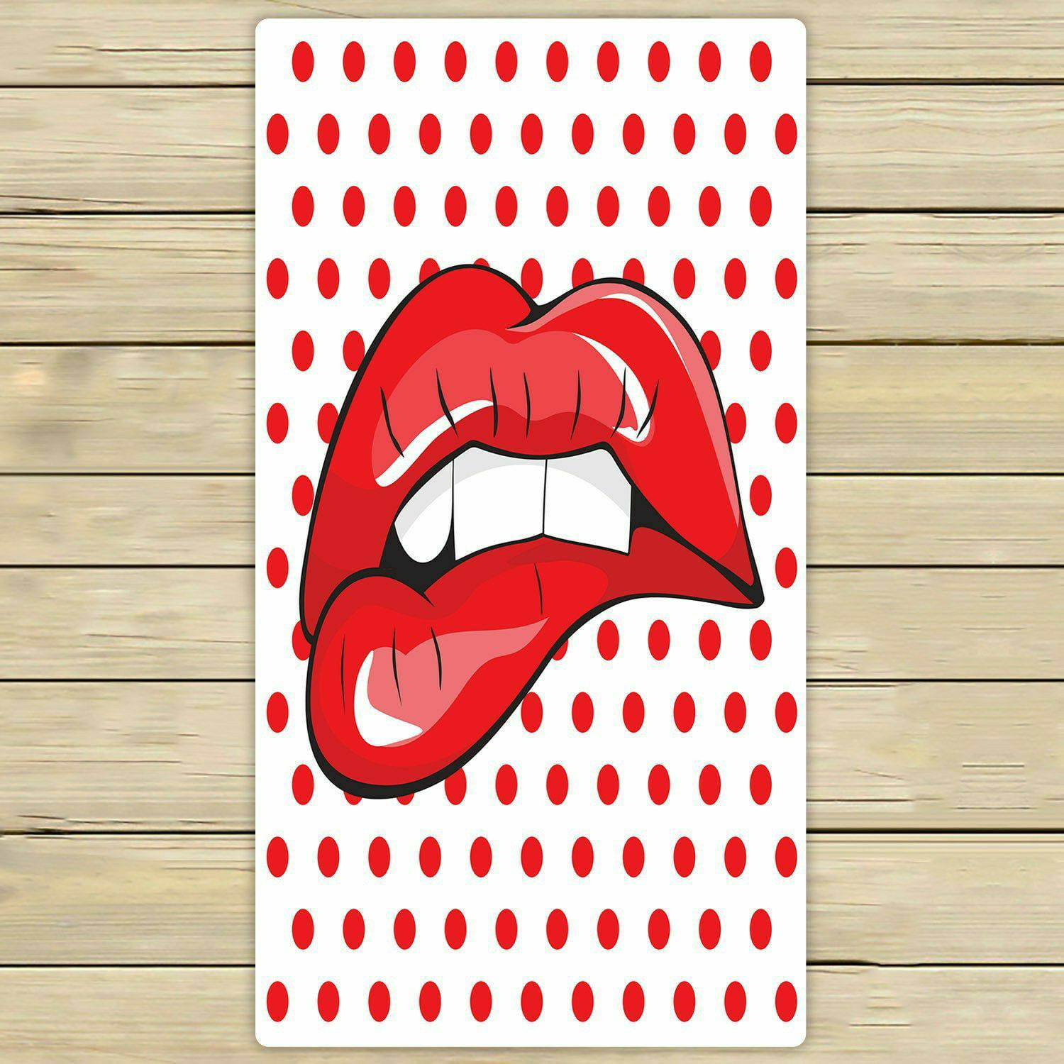 ECZJNT Biting her red lips teeth pop art Beach Bath Towels Shower Towel ...