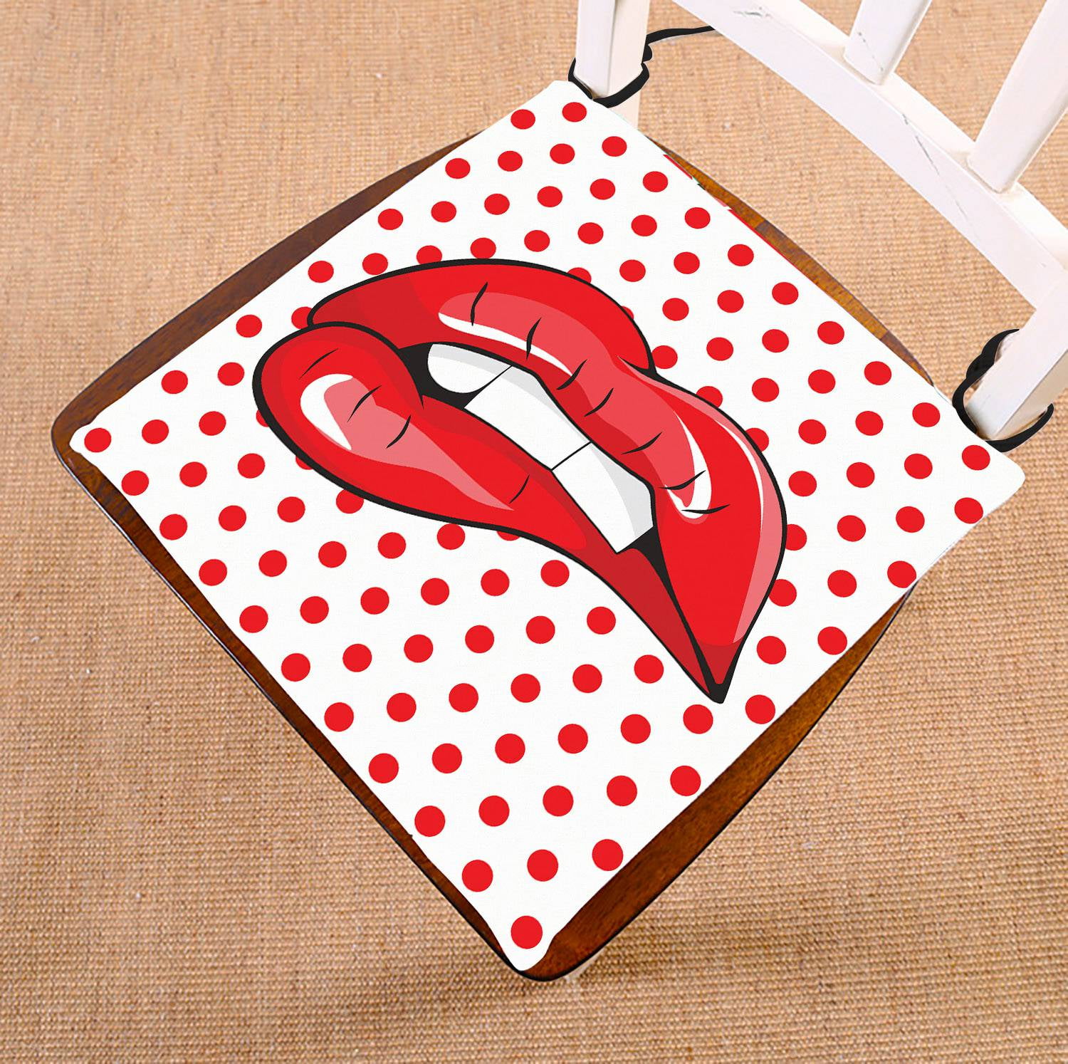 ECZJNT Biting her red lips teeth pop art seat pad chair pads seat ...