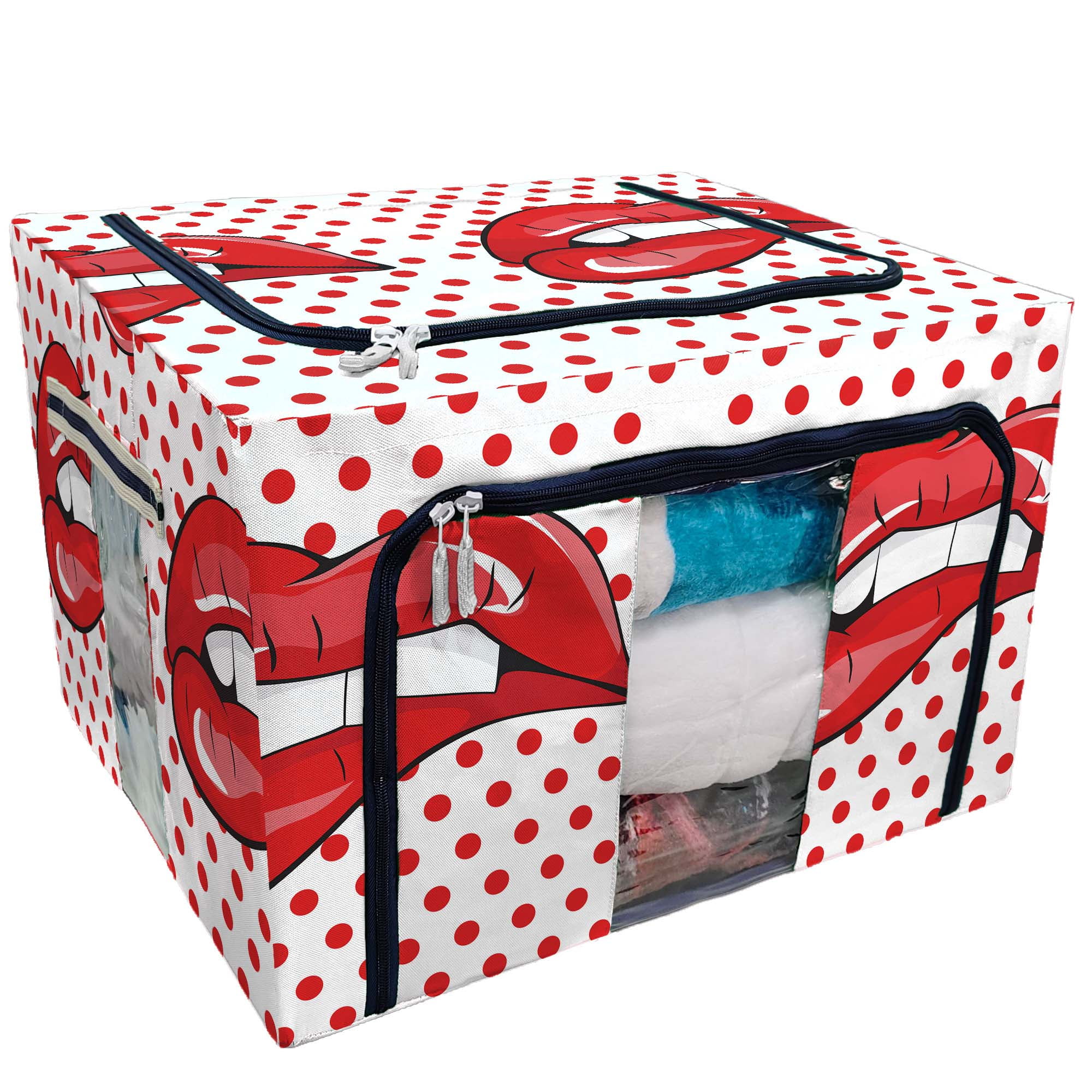 ECZJNT Biting her red lips teeth pop art Storage Bag Clear Window ...