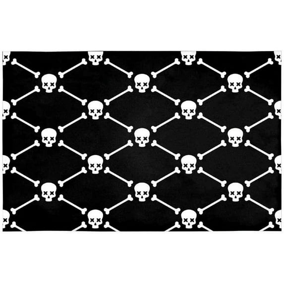 ECZJNT Black&White Skull Placemat Plate Holder Set of 6, Table Mats ...