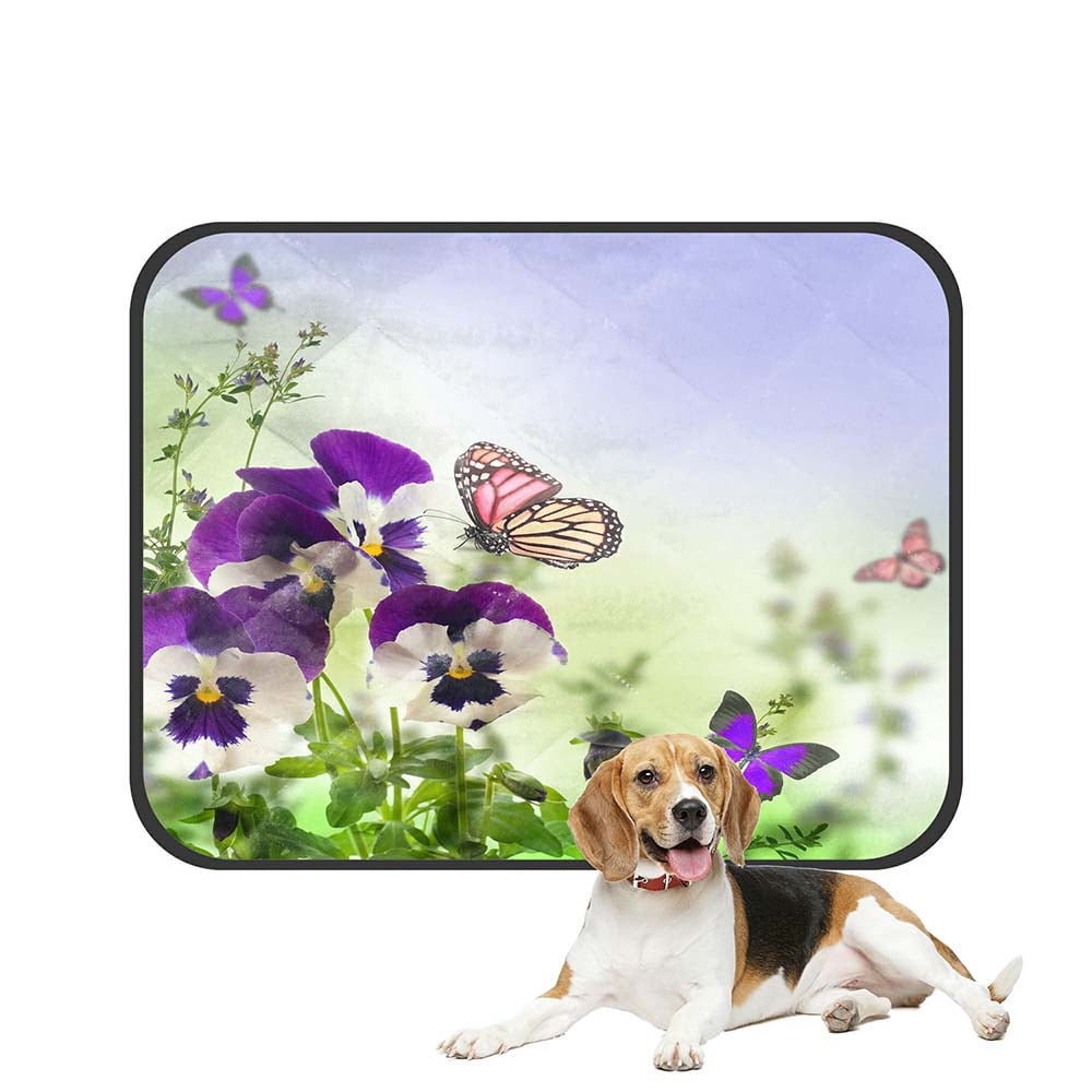 ECZJNT Blue Spring Violets Pet Dog Cat Bed Pee Pads Mat Cushion Potty ...