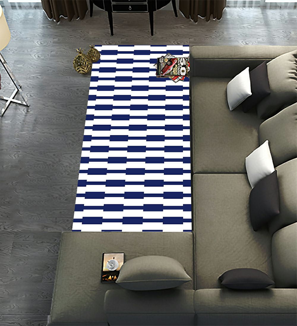 ECZJNT Blue Vertical Lines Runner Rug 2 x 7ft Long Area Rug Carpet for ...
