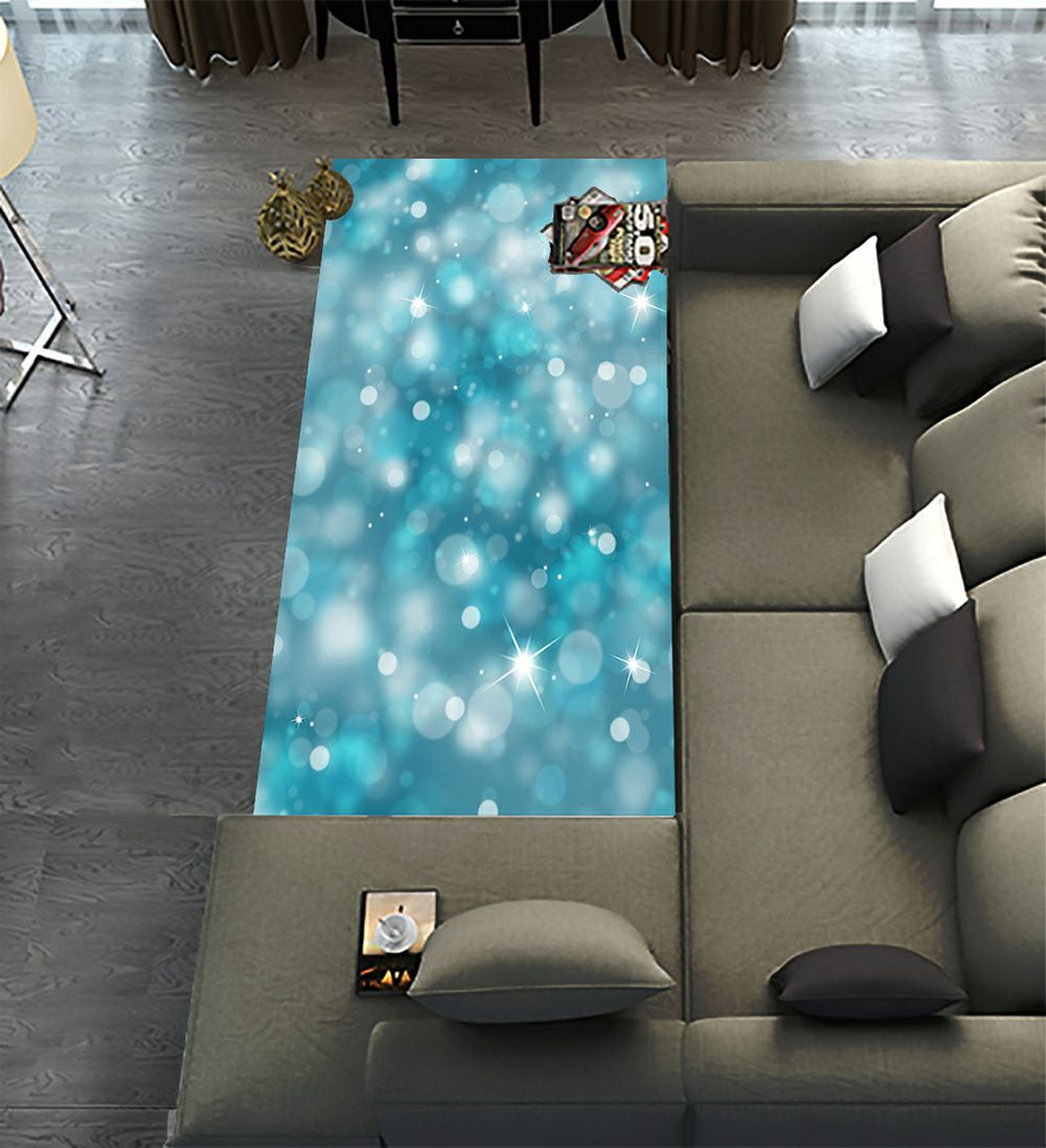 ECZJNT Blue With Sparkle Runner Rug 3.3 x 10ft Long Area Rug Carpet for ...