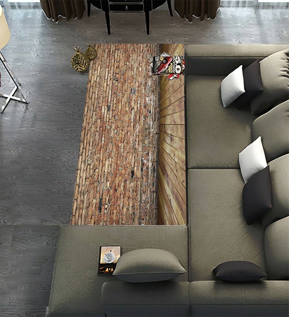 ECZJNT Brick Wall Runner Rug 3.3 x 7ft Long Area Rug Carpet for Hallway ...