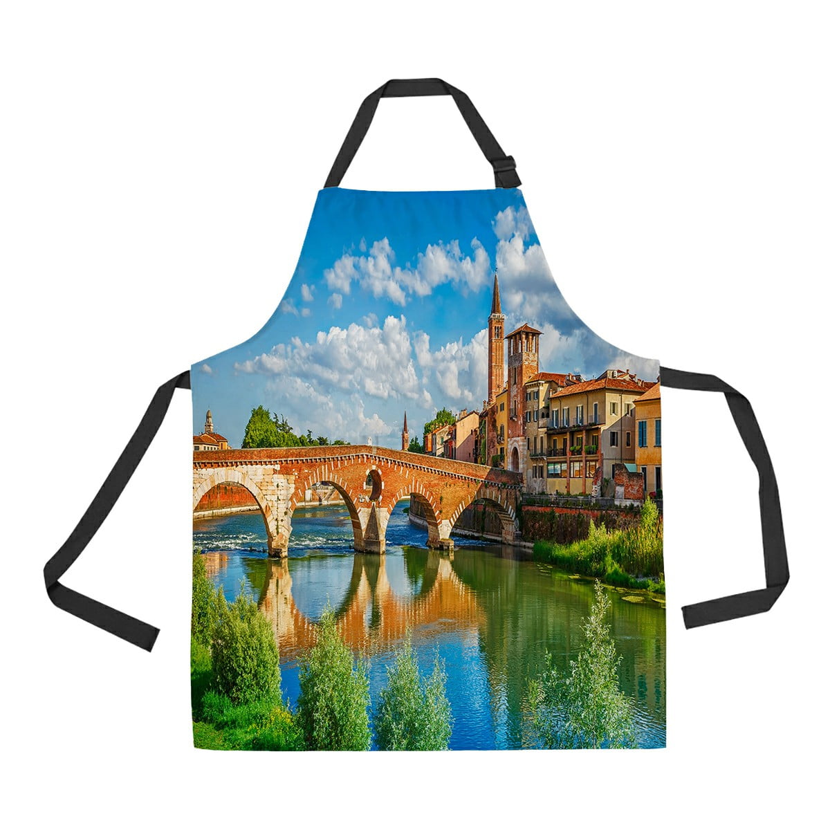 ECZJNT Bridge Ponte Pietra Verona Adige river Adjustable Bib Kitchen ...