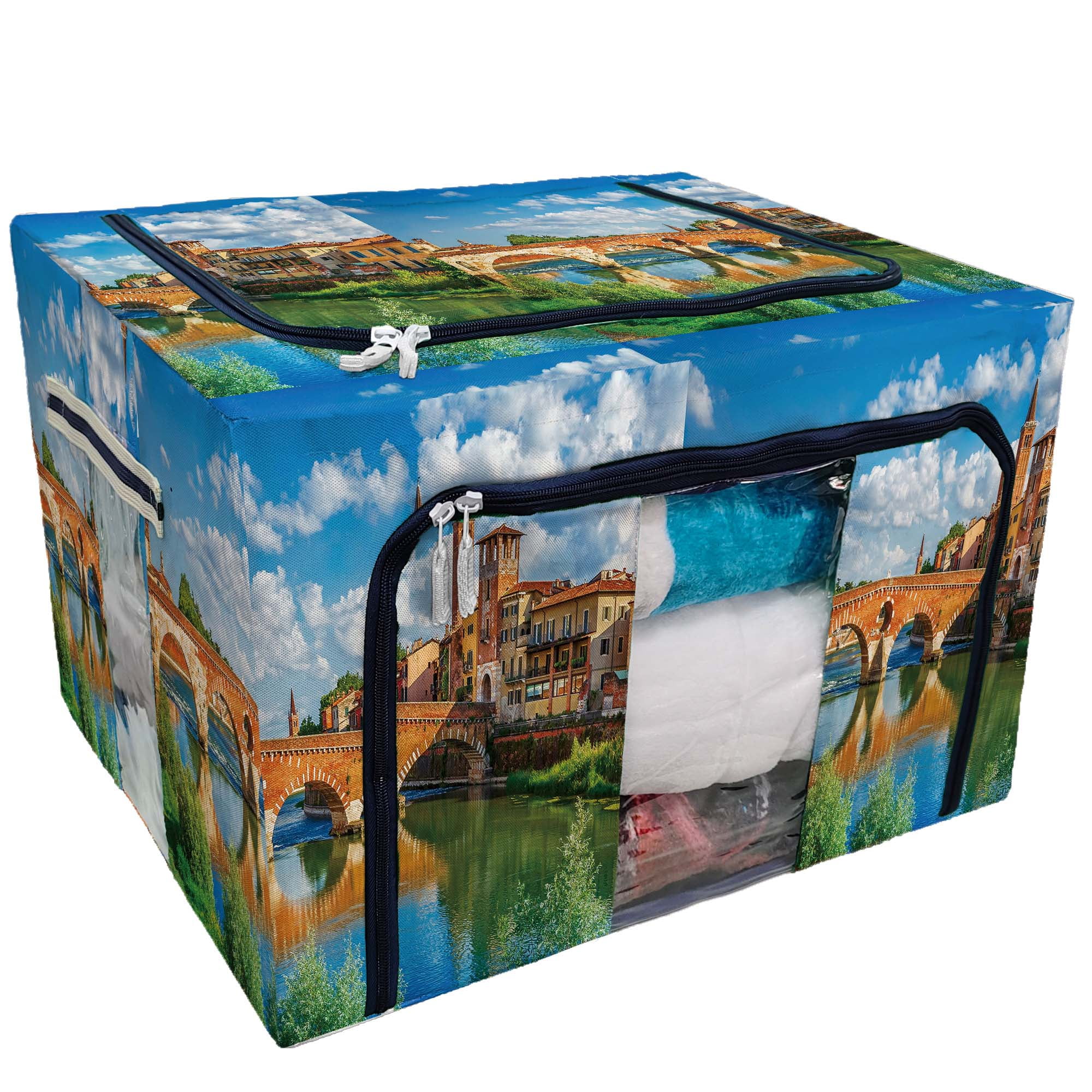 ECZJNT Bridge Ponte Pietra Verona Adige river Storage Bag Clear Window ...