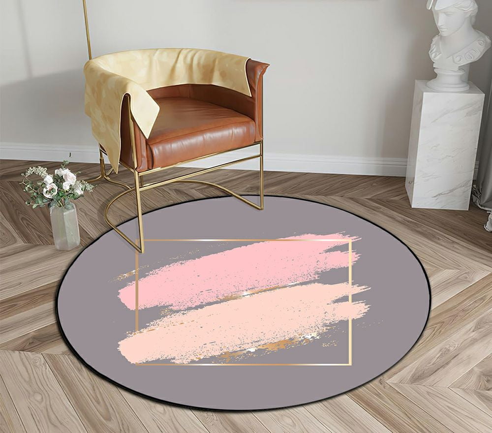 ECZJNT Brush Strokes In Gentle Skin Tones Gold Square Frame Round Area ...