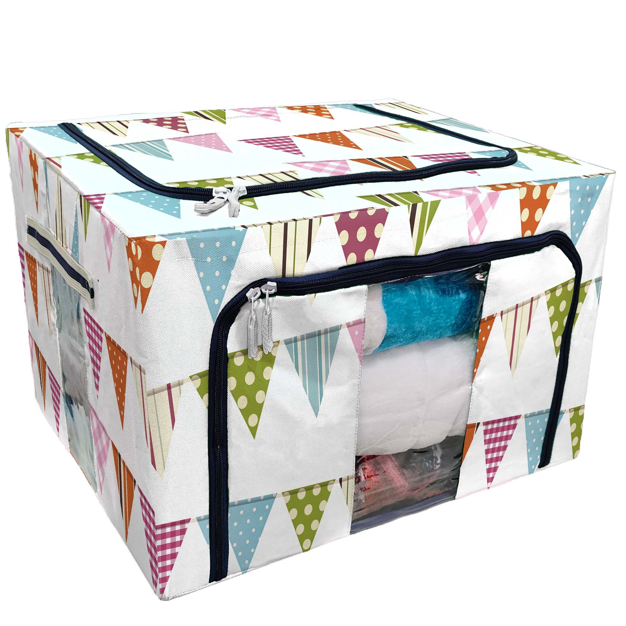 ECZJNT Bunting flags on a white background Storage Bag Clear Window ...