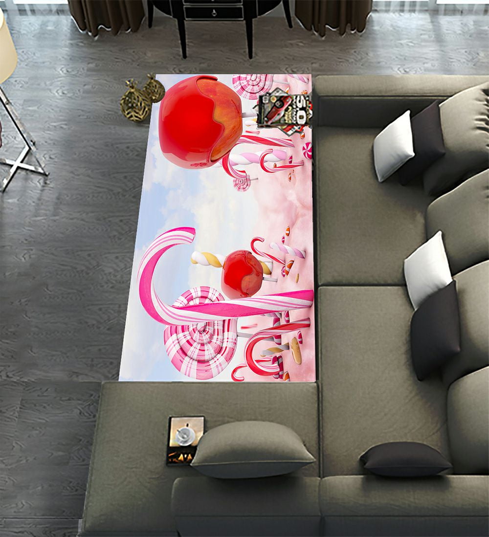 ECZJNT Candy Land Runner Rug 2 x 10ft Long Area Rug Carpet for Hallway ...