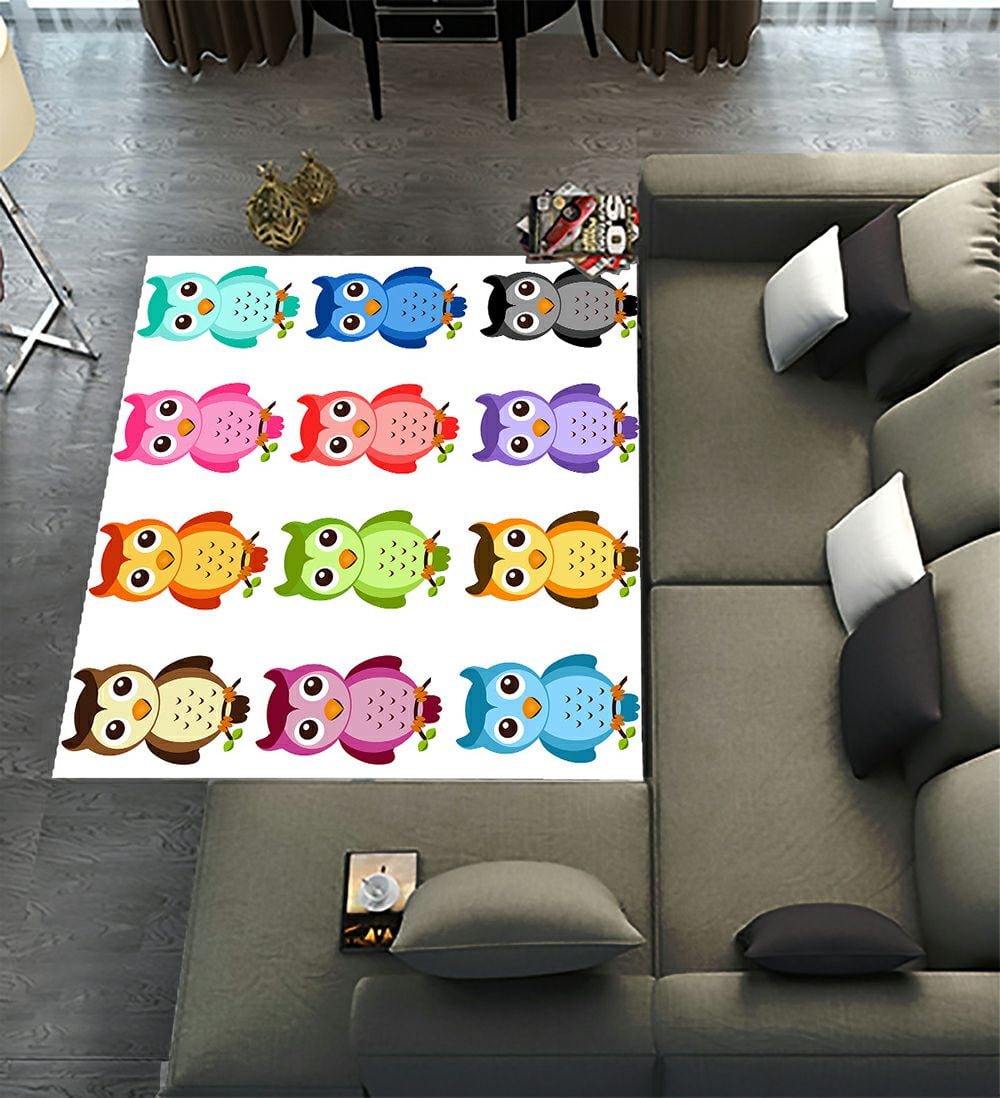ECZJNT Cartoon Of Different Night Owls Area Rugs 5 x 6ft Floor Carpet ...