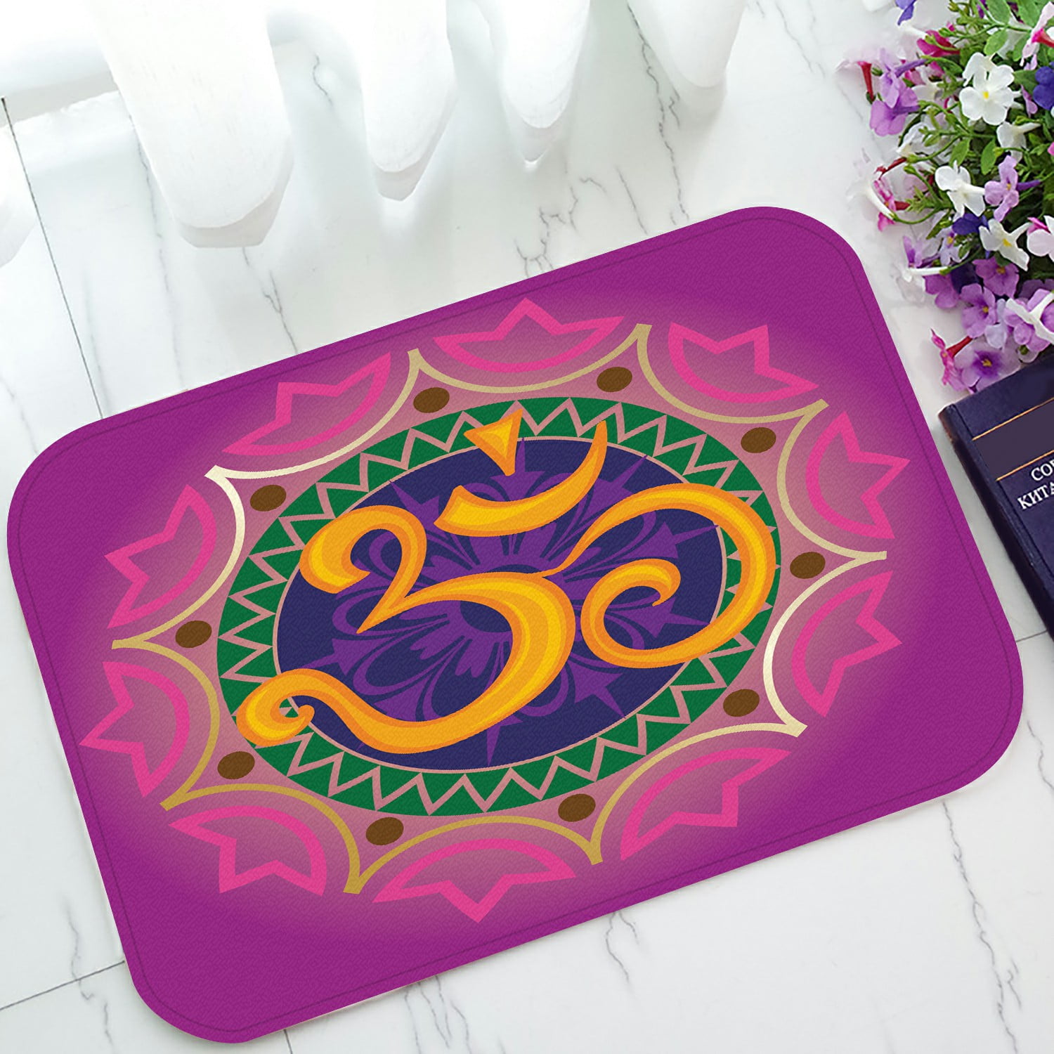 ECZJNT Chakra ohm with the mandala Welcome Doormat Bath Mat Rug ...