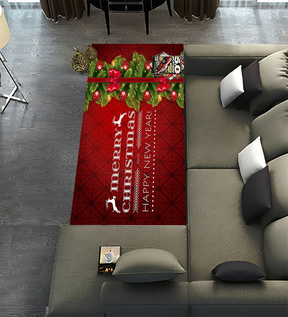 ECZJNT Christmas Tree Pine Branches Like Frame Borders Red Red Bow ...