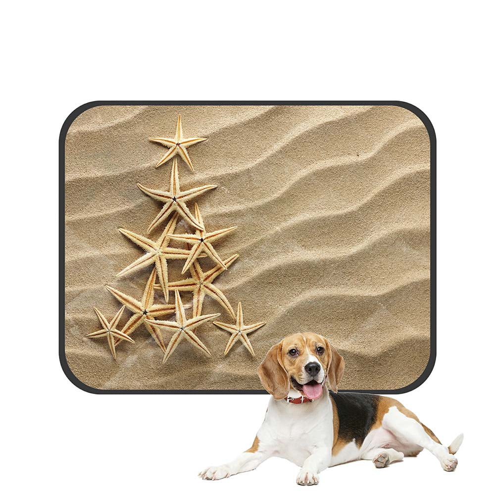 ECZJNT Christmass Tree From Shells On Sand Pet Dog Cat Bed Pee Pads Mat ...