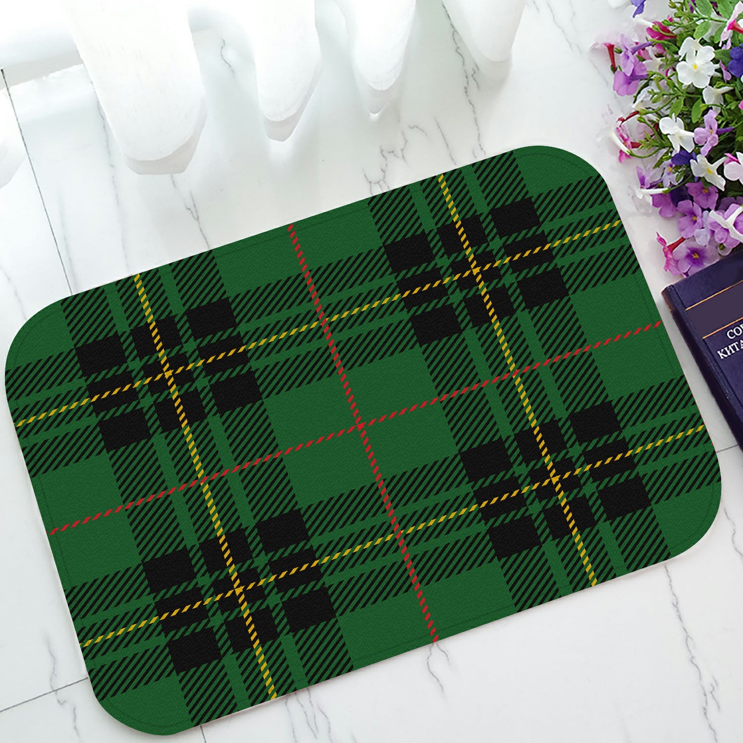 ECZJNT Clan Forbes Tartan Plaid Scottish Pattern Welcome Doormat Bath ...