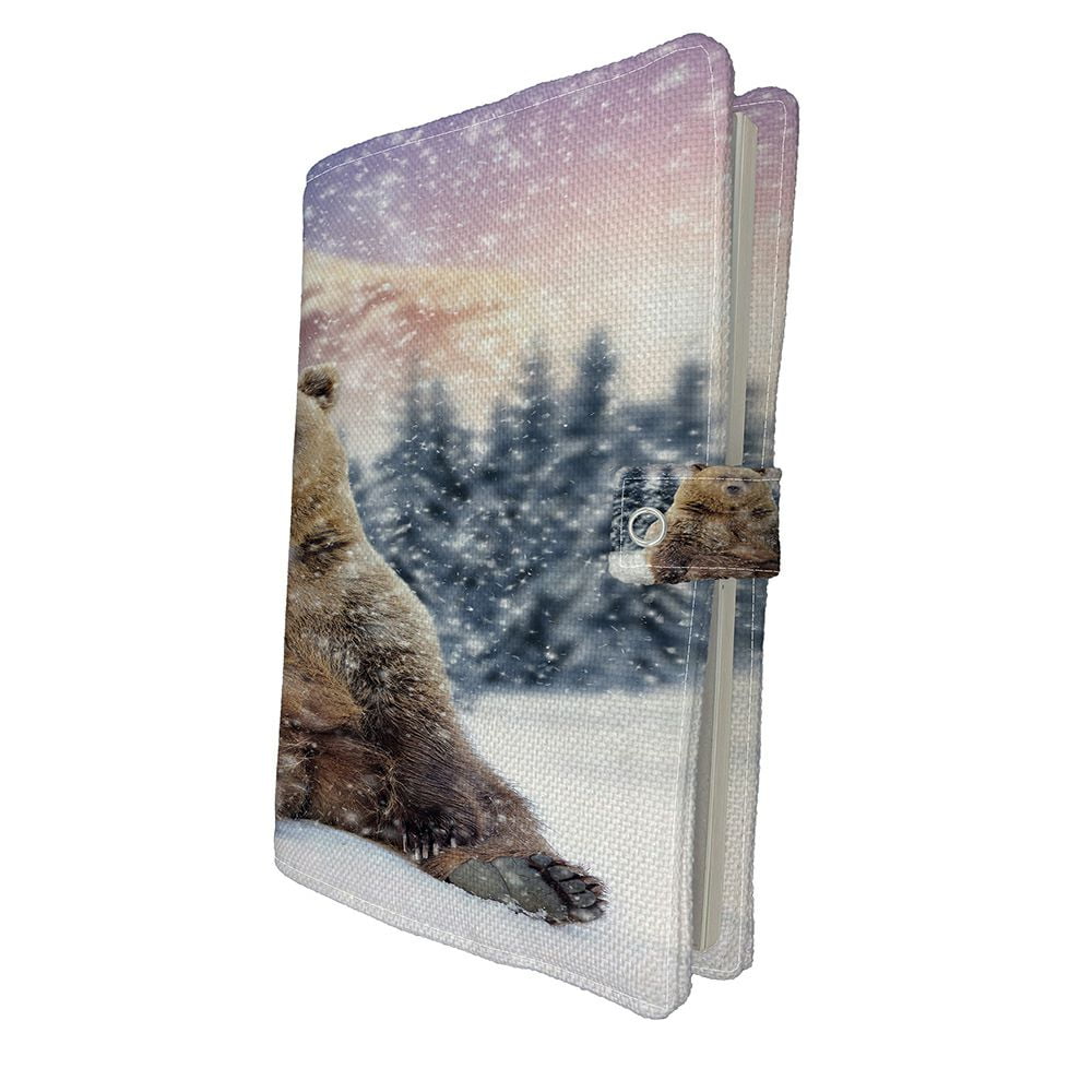 ECZJNT Close Wild Brown Bear In Winter Time Book Cover Book Protector ...