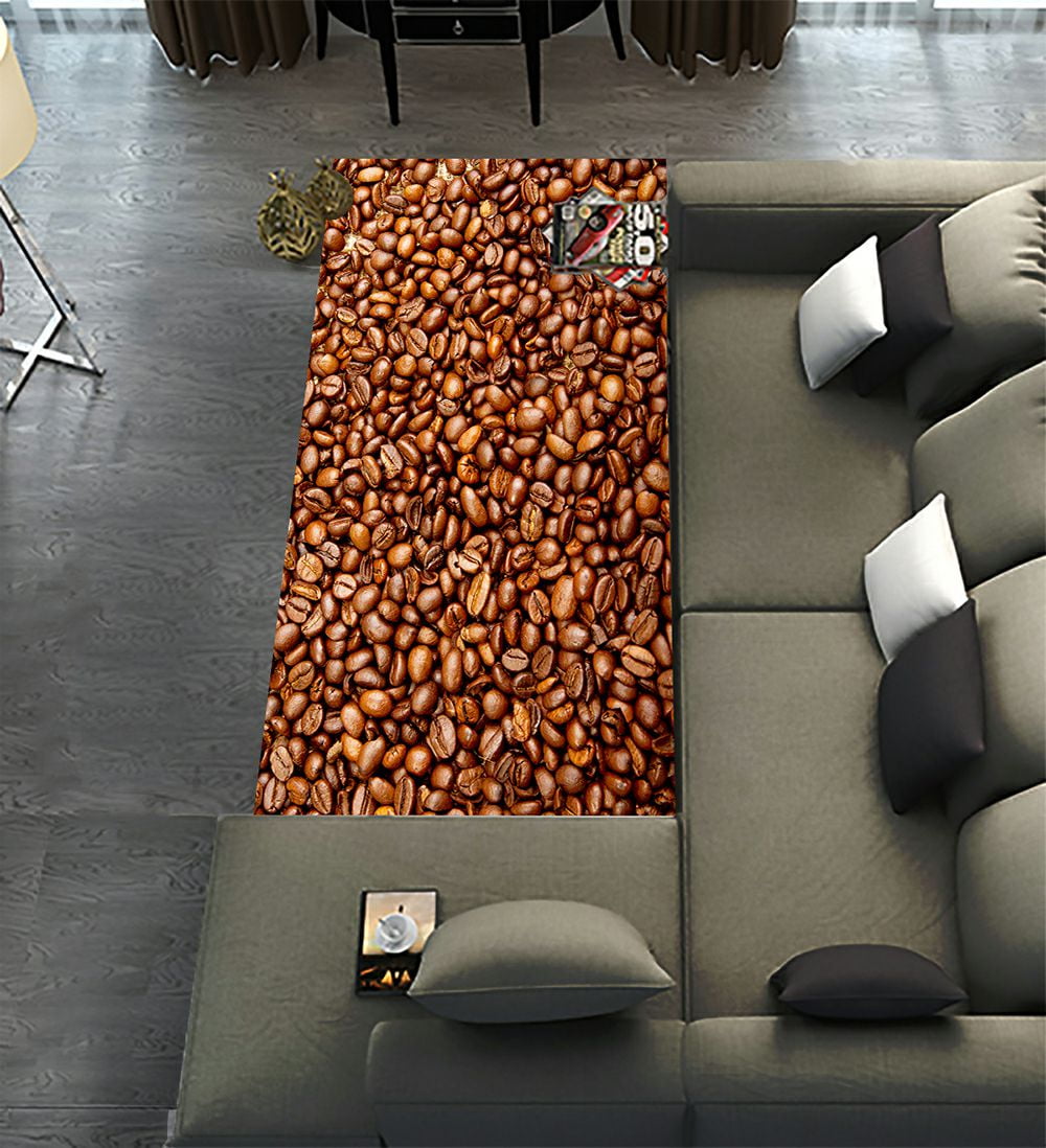 ECZJNT Coffee Beans Runner Rug 4 x 12ft Long Area Rug Carpet for ...