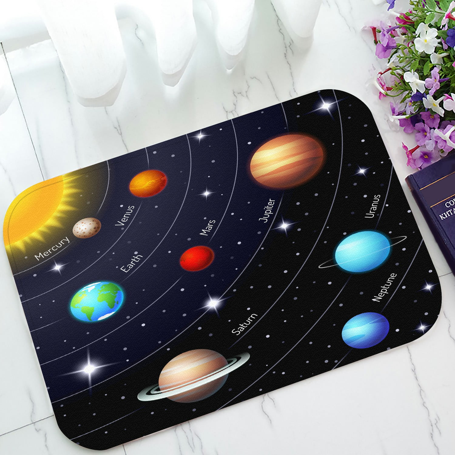 ECZJNT Colorful Solar System Orbits Twinkling Night Sky Stars Welcome ...