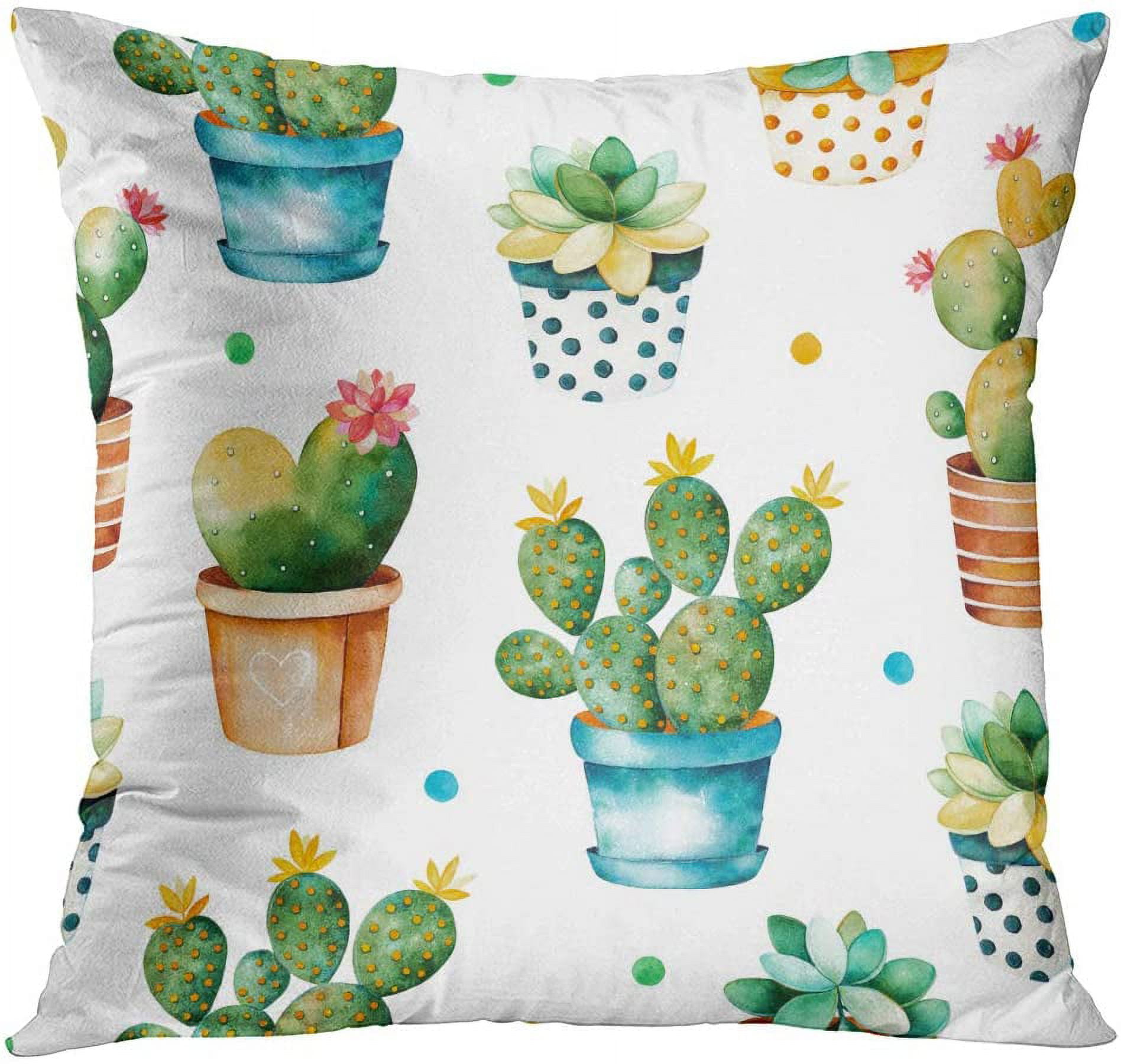 ECZJNT Colorful Watercolor with Cactus Plant and Succulent in Pot High ...