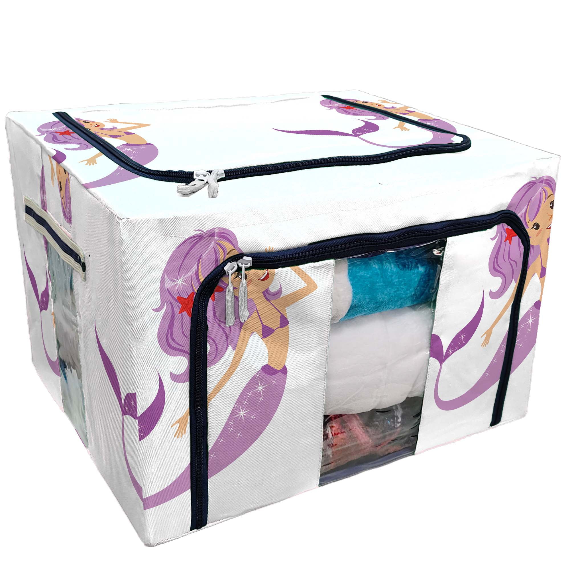 ECZJNT Colorful mermaid character with purple hair and long fish tail ...