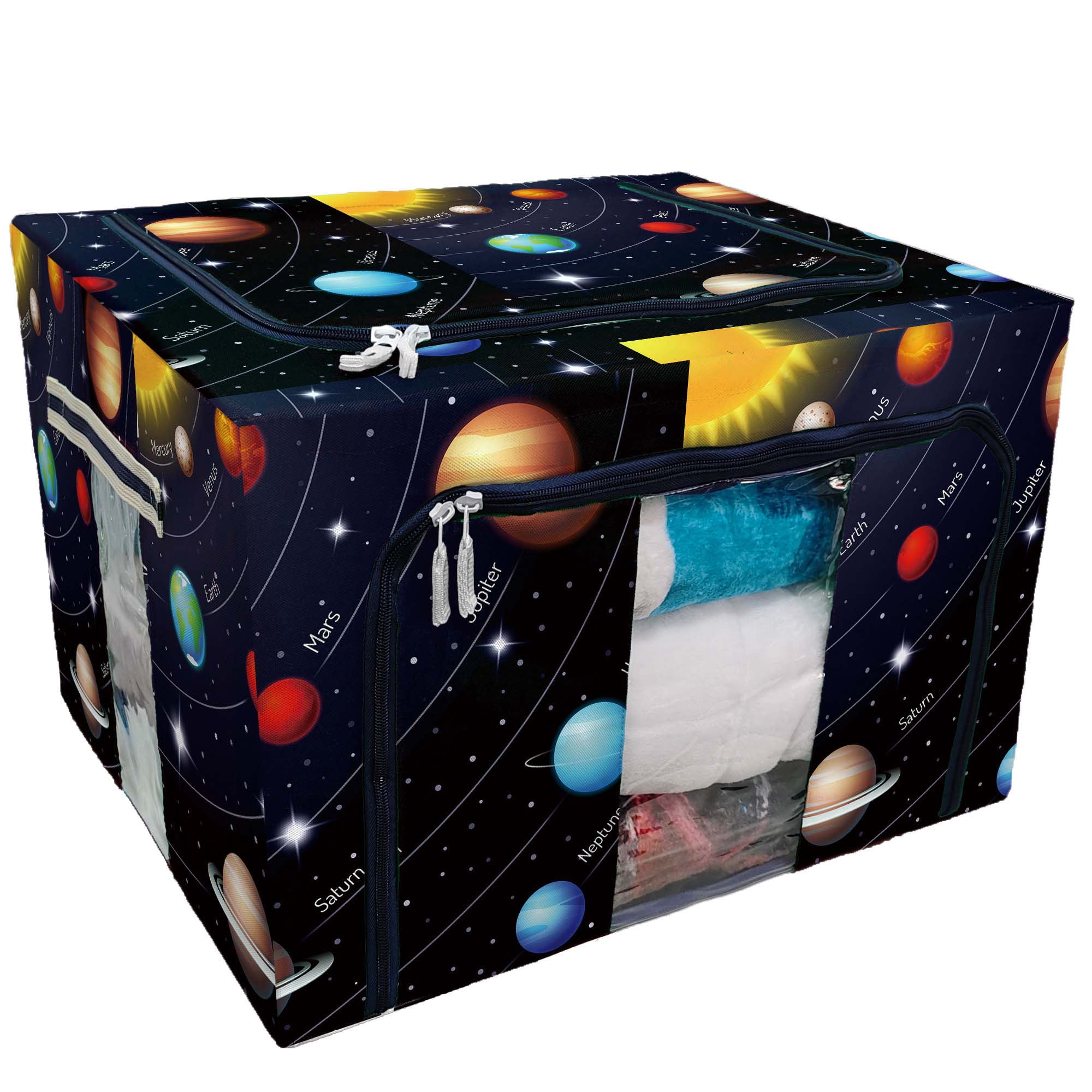 ECZJNT Colorful solar system orbits twinkling night sky stars Storage ...