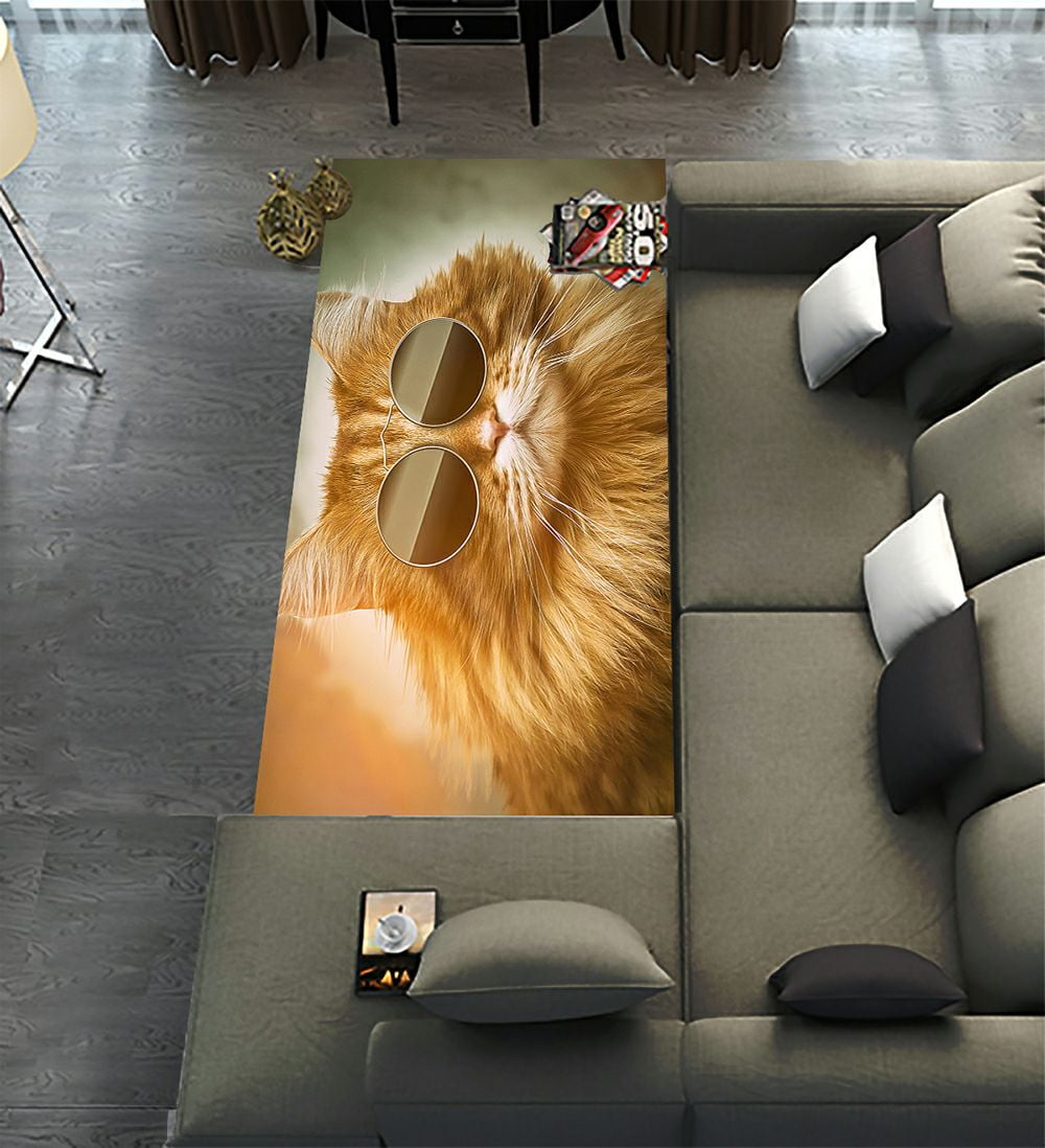 ECZJNT Cool Cat Runner Rug 4 x 12ft Long Area Rug Carpet for Hallway ...