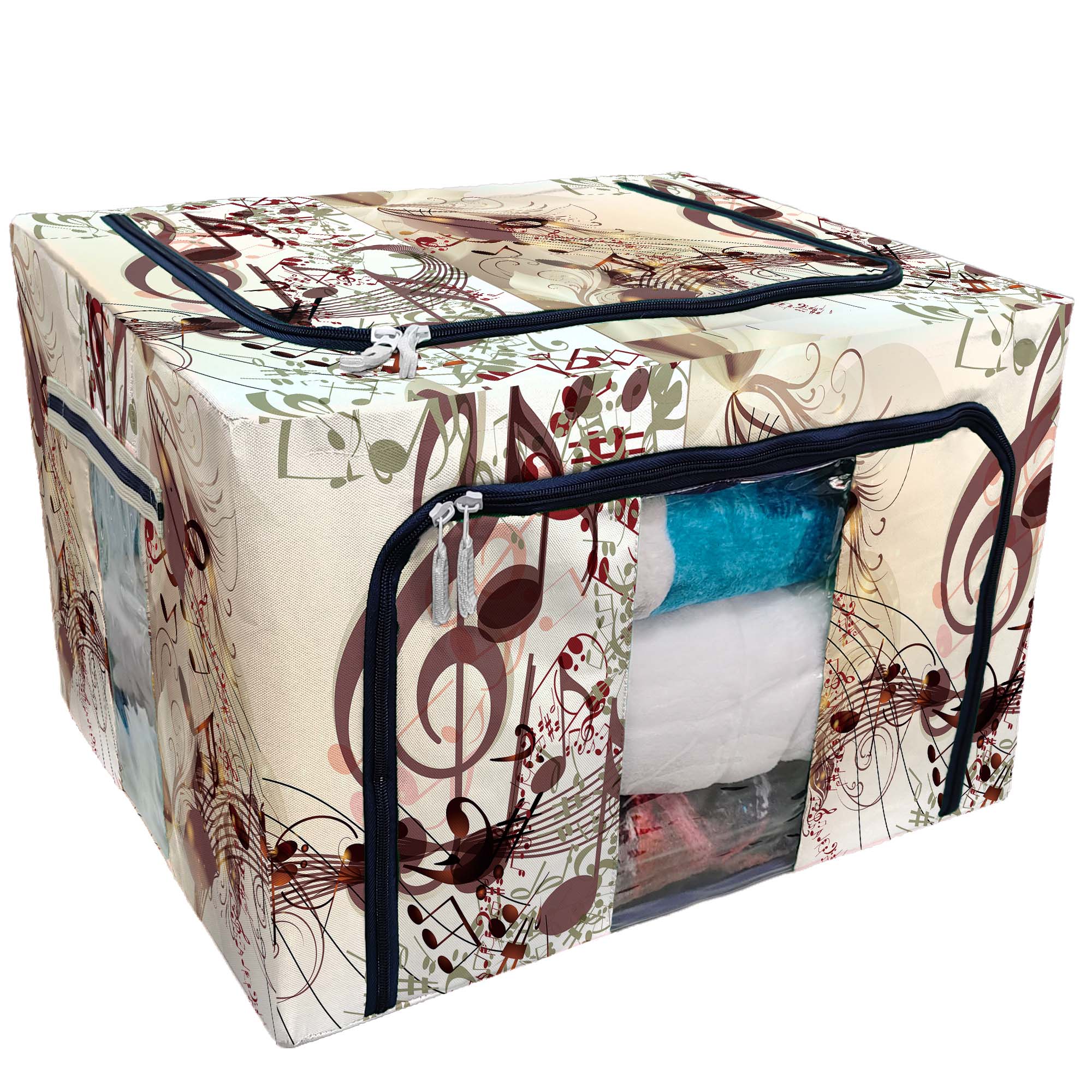 ECZJNT Creative music notes Storage Bag Clear Window Storage Bins Boxes ...