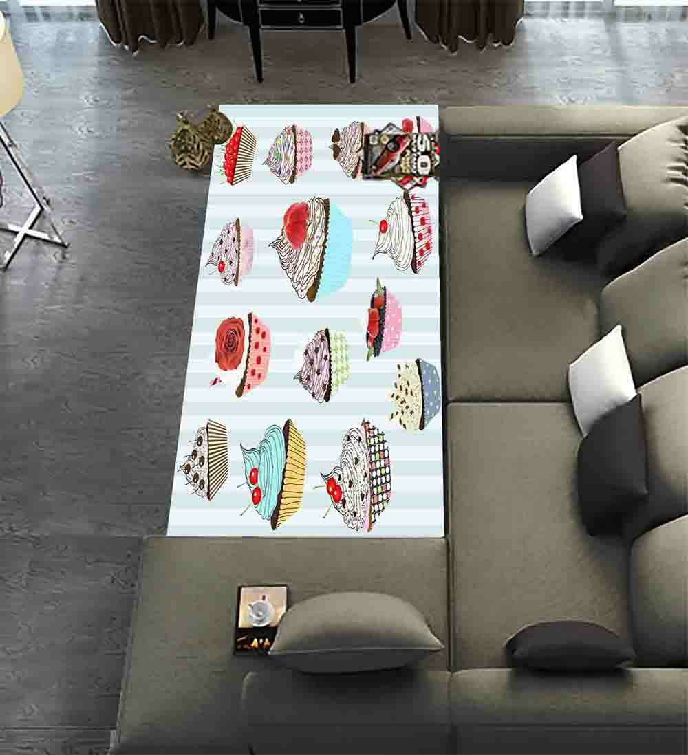ECZJNT Cupcakes Design Runner Rug 2 x 10ft Long Area Rug Carpet for ...