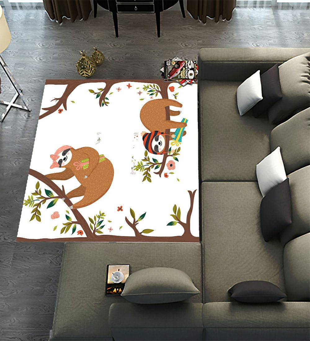 ECZJNT Cute Baby Sloths Area Rugs 4 x 6ft Floor Carpet Mat for Living ...
