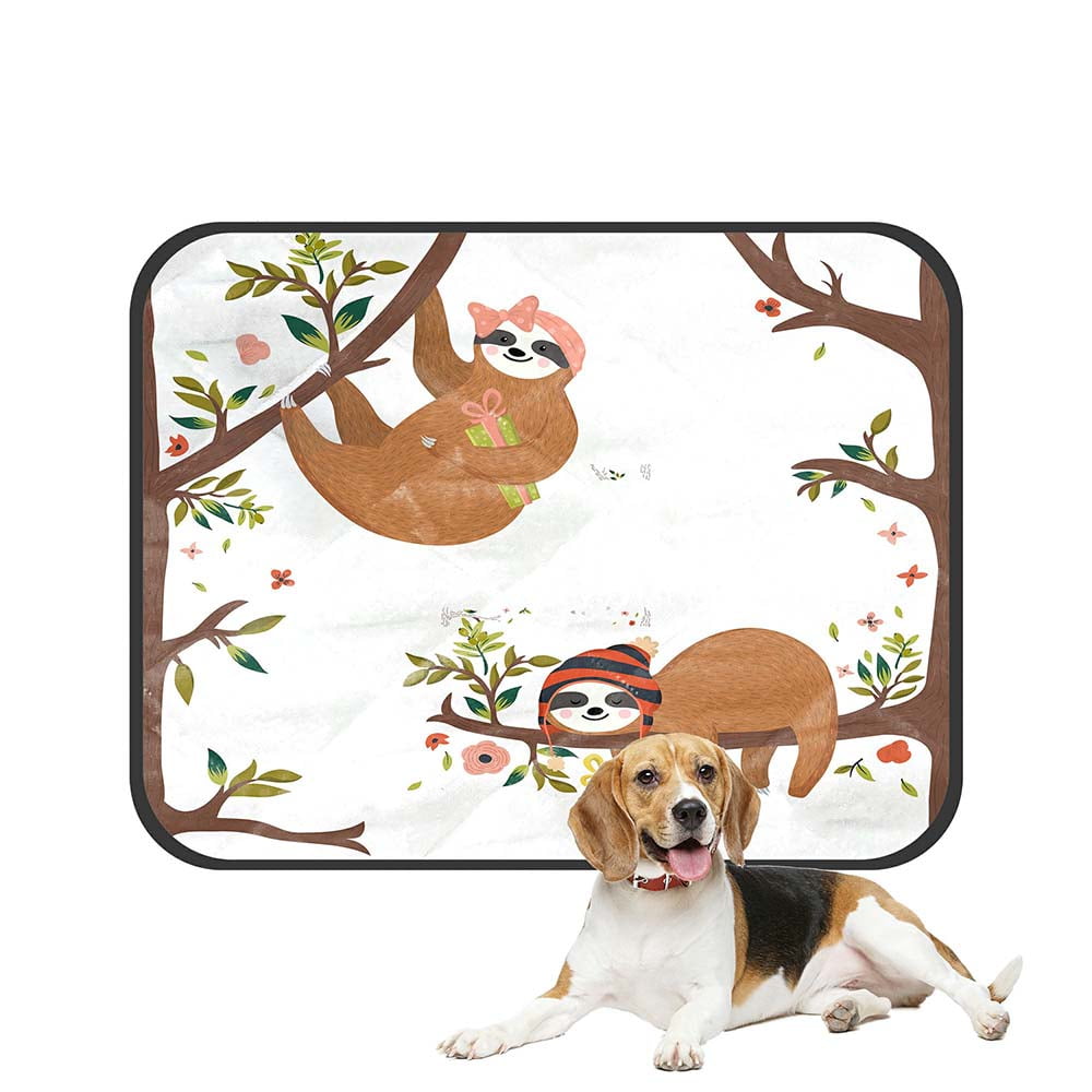 ECZJNT Cute Baby Sloths Pet Dog Cat Bed Pee Pads Mat Cushion Potty ...
