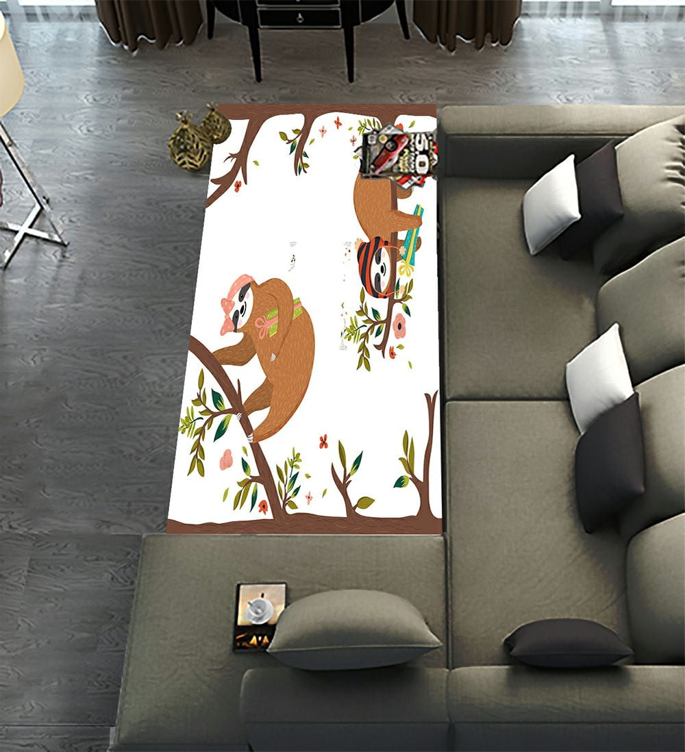 ECZJNT Cute Baby Sloths Runner Rug 2 x 10ft Long Area Rug Carpet for ...