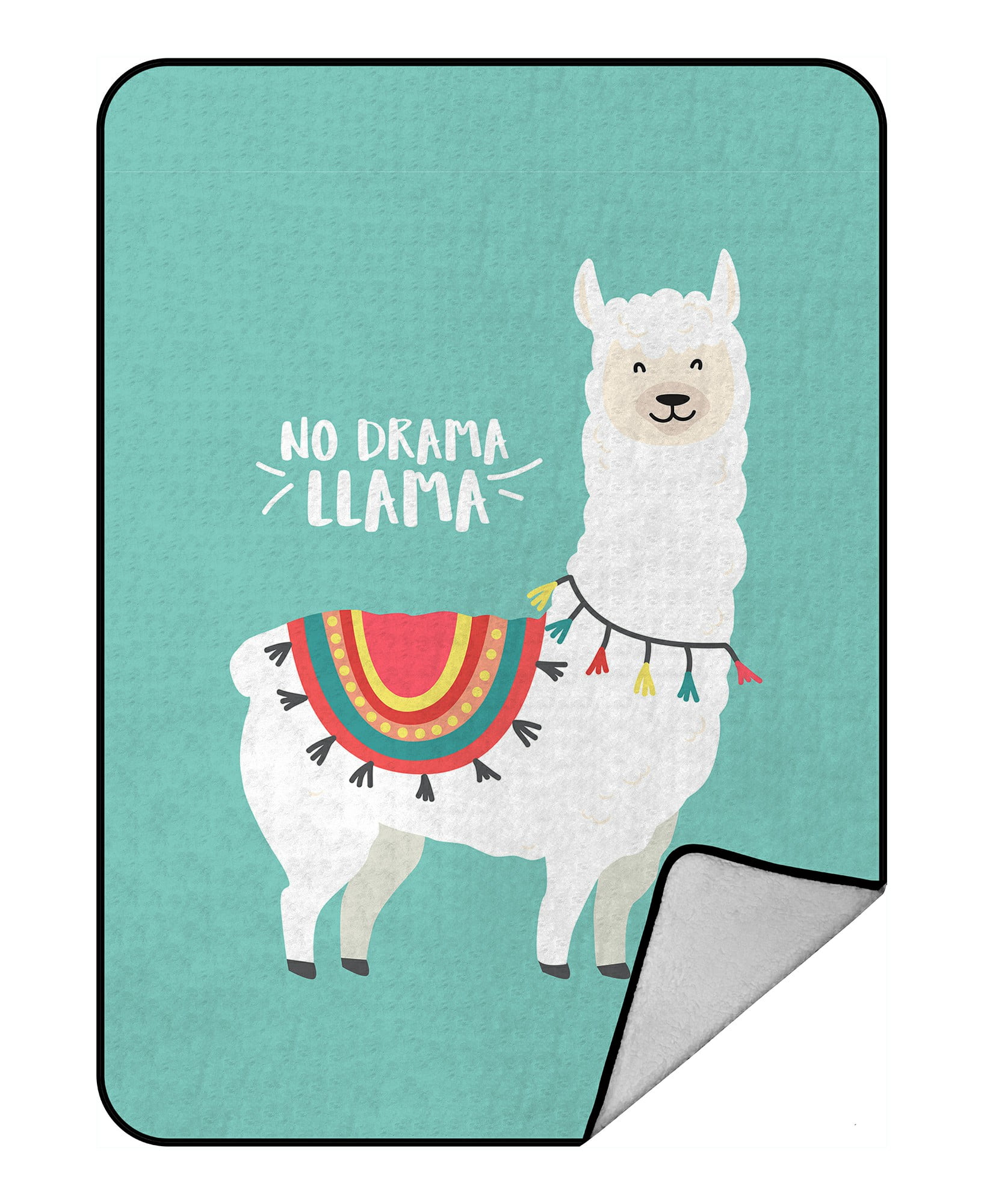 ECZJNT Cute Cartoon Llama Design Throw Blanket Fleece Blankets Plush ...