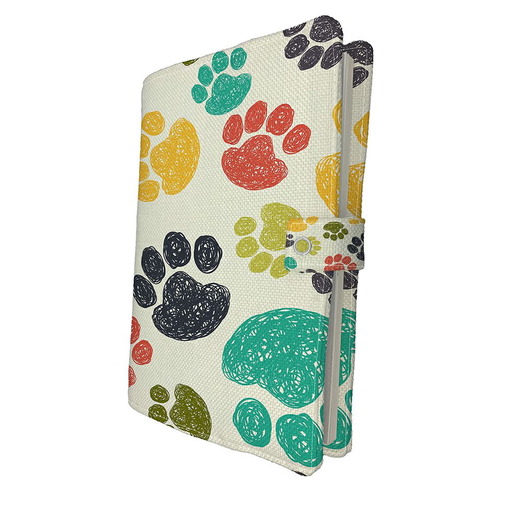 ECZJNT Cute Colorful Doodle Paw Prints Animal Book Cover Book Protector ...