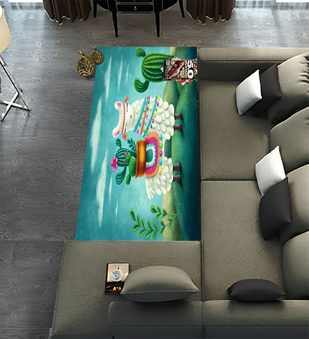 ECZJNT Cute Llama Runner Rug 2.6 x 7ft Long Area Rug Carpet for Hallway ...