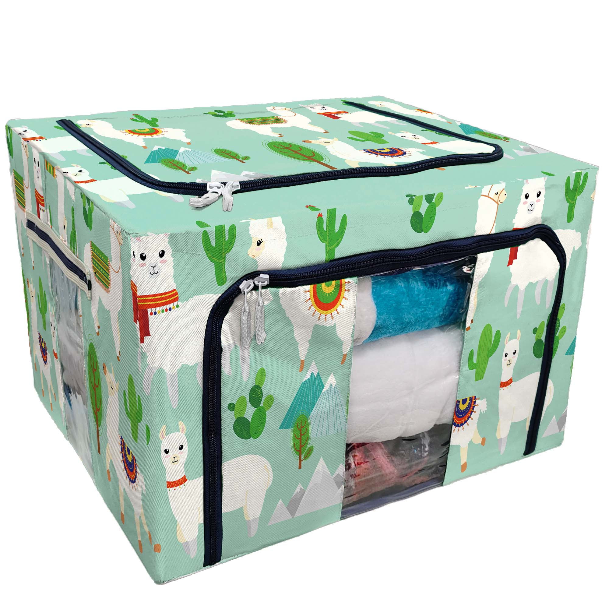 ECZJNT Cute funny alpacas and llamas cactus mountains Storage Bag Clear ...