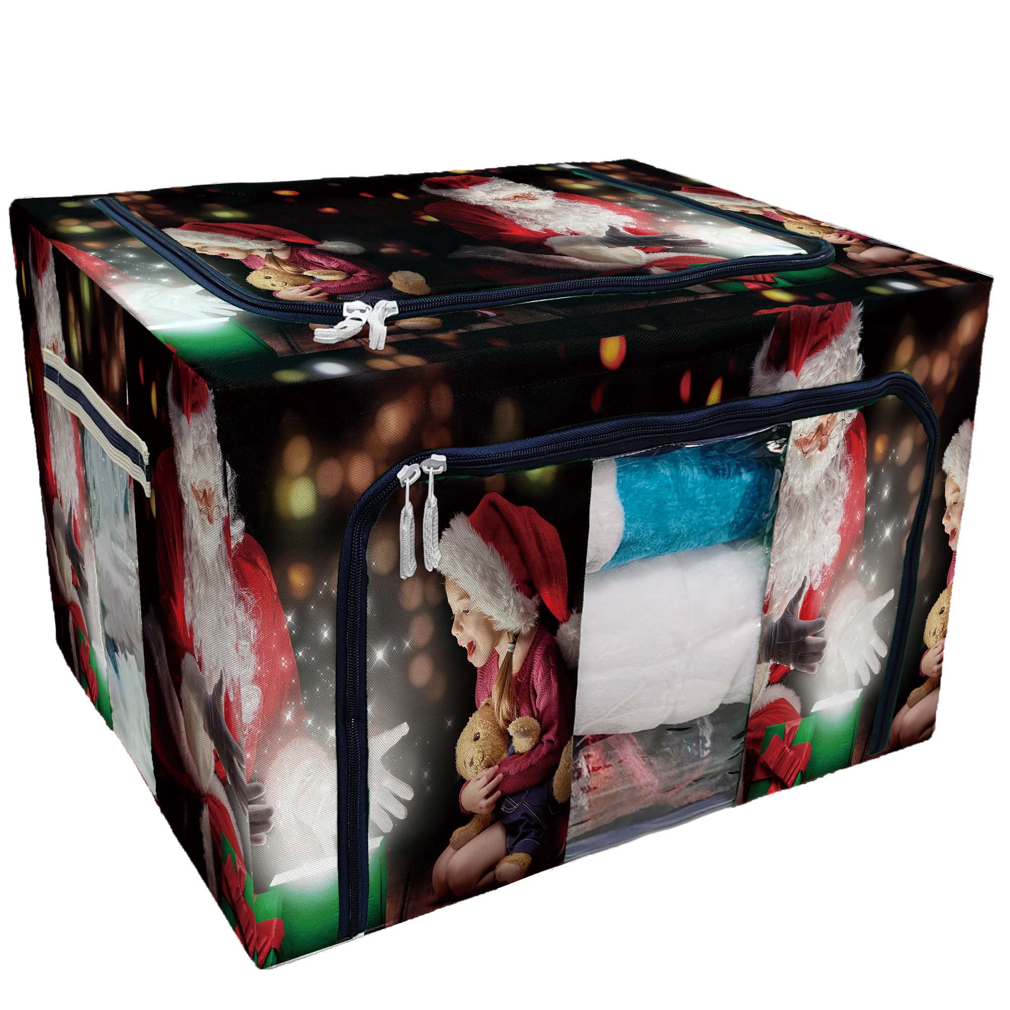 ECZJNT Cute little girl Santa Claus opening magic gift box Storage Bag ...