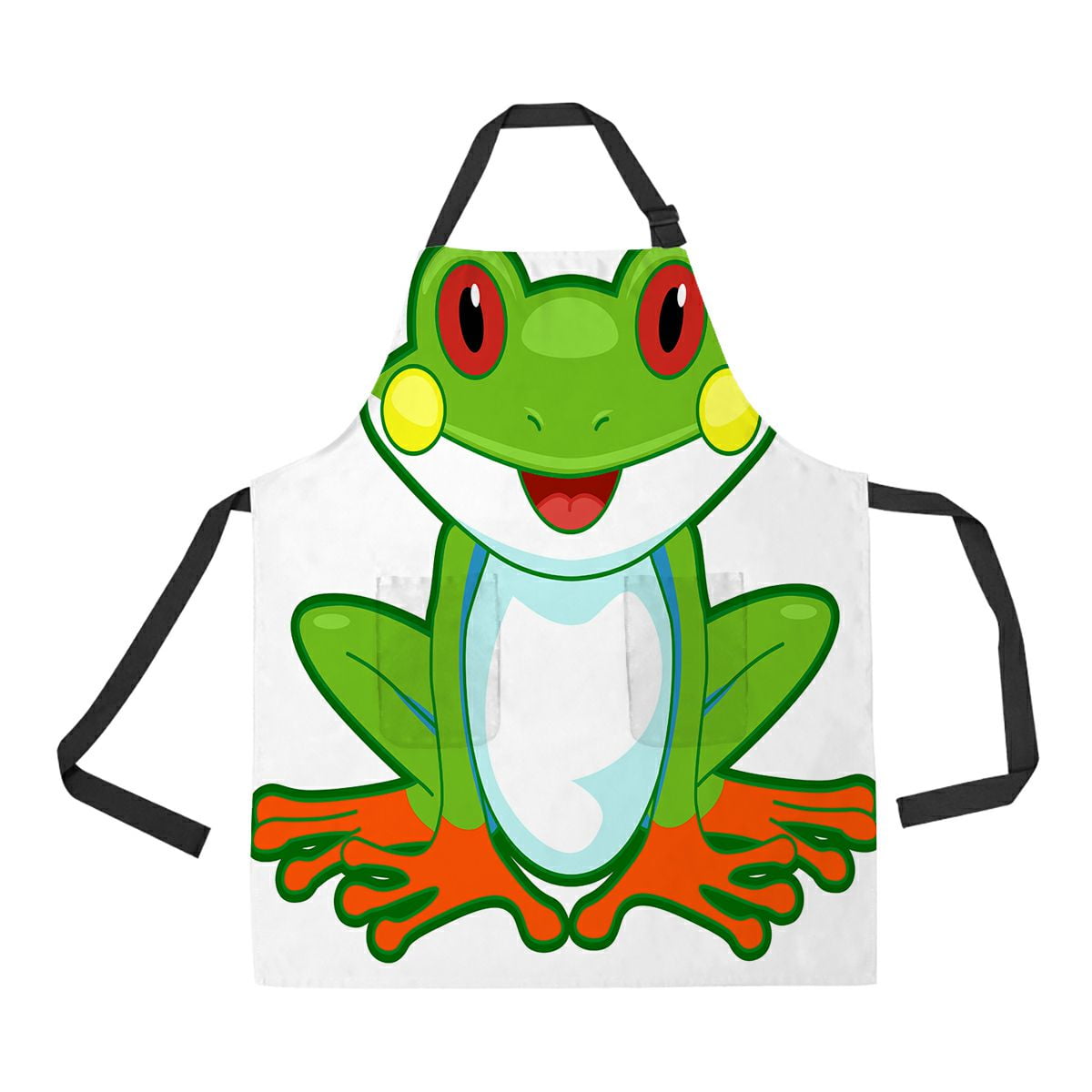 ECZJNT Cutesy Tree Frog Flashing Wide Smile Adjustable Bib Kitchen ...