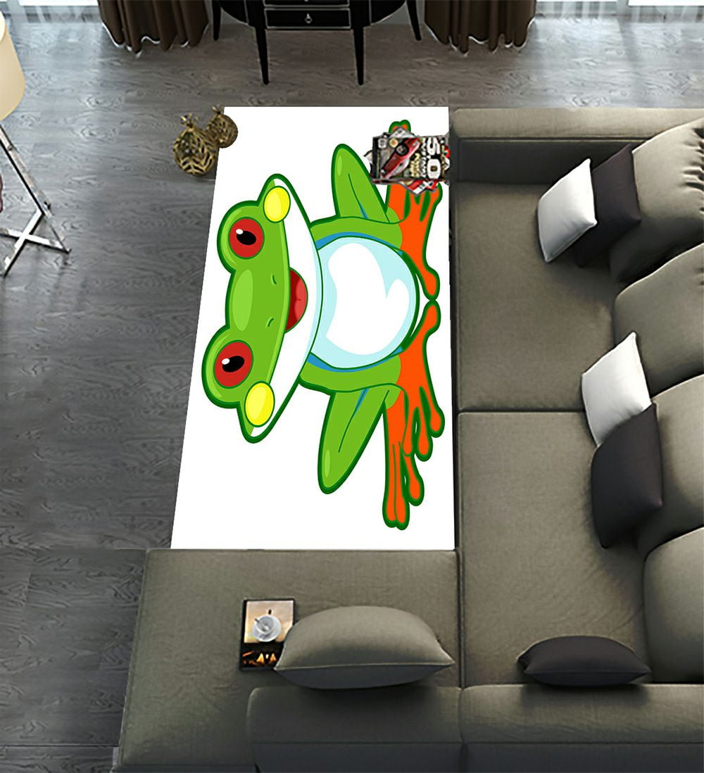 ECZJNT Cutesy Tree Frog Flashing Wide Smile Runner Rug 2 x 7ft Long ...