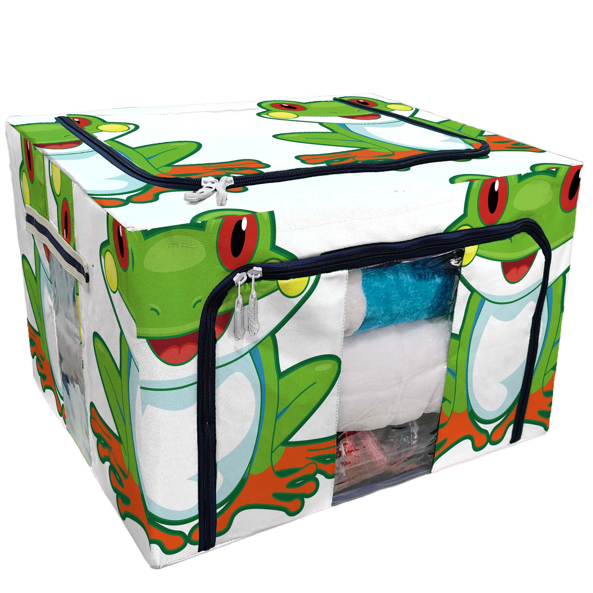 ECZJNT Cutesy Tree Frog Flashing Wide Smile Storage Bag Clear Window ...