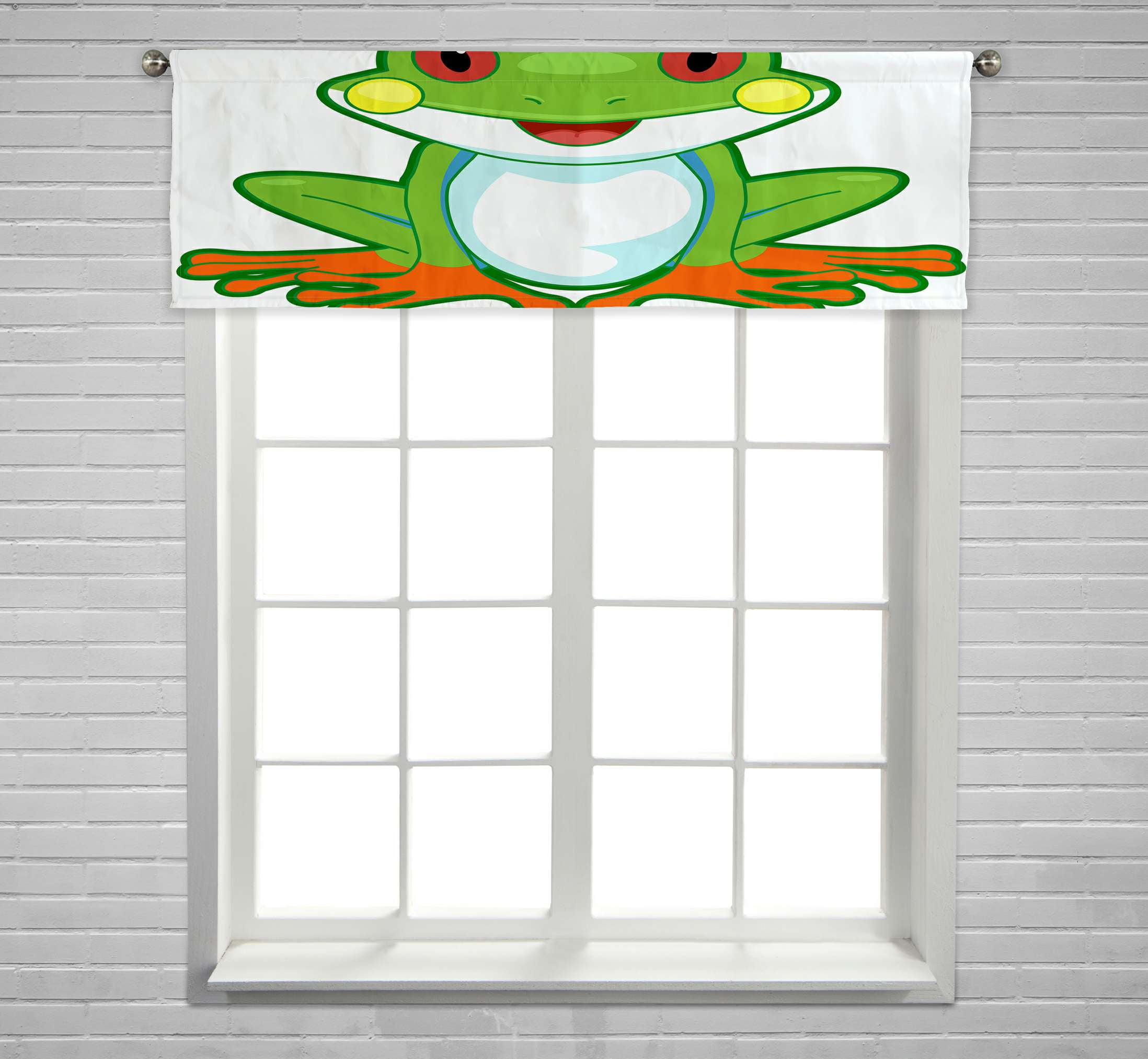 ECZJNT Cutesy Tree Frog Flashing Wide Smile Window Curtain Valance Rod ...