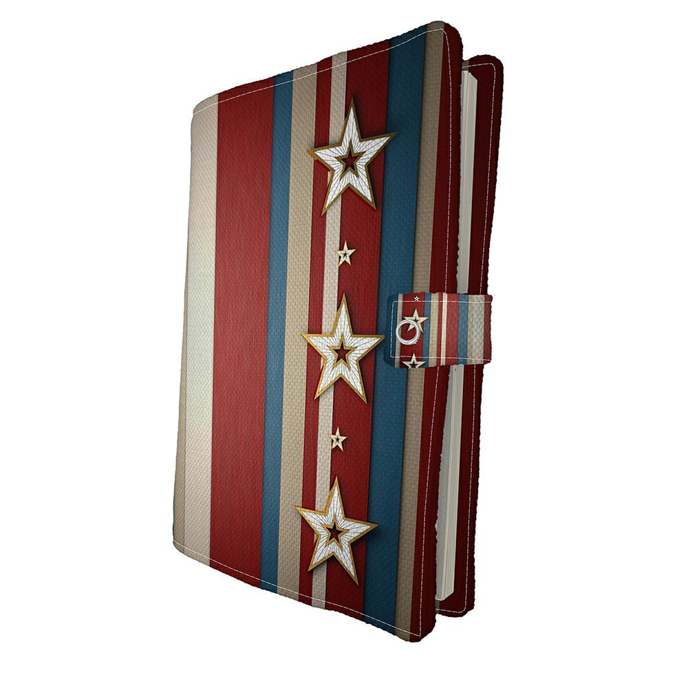 ECZJNT Different Color Stripes And Gold Stars Book Cover Book Protector ...
