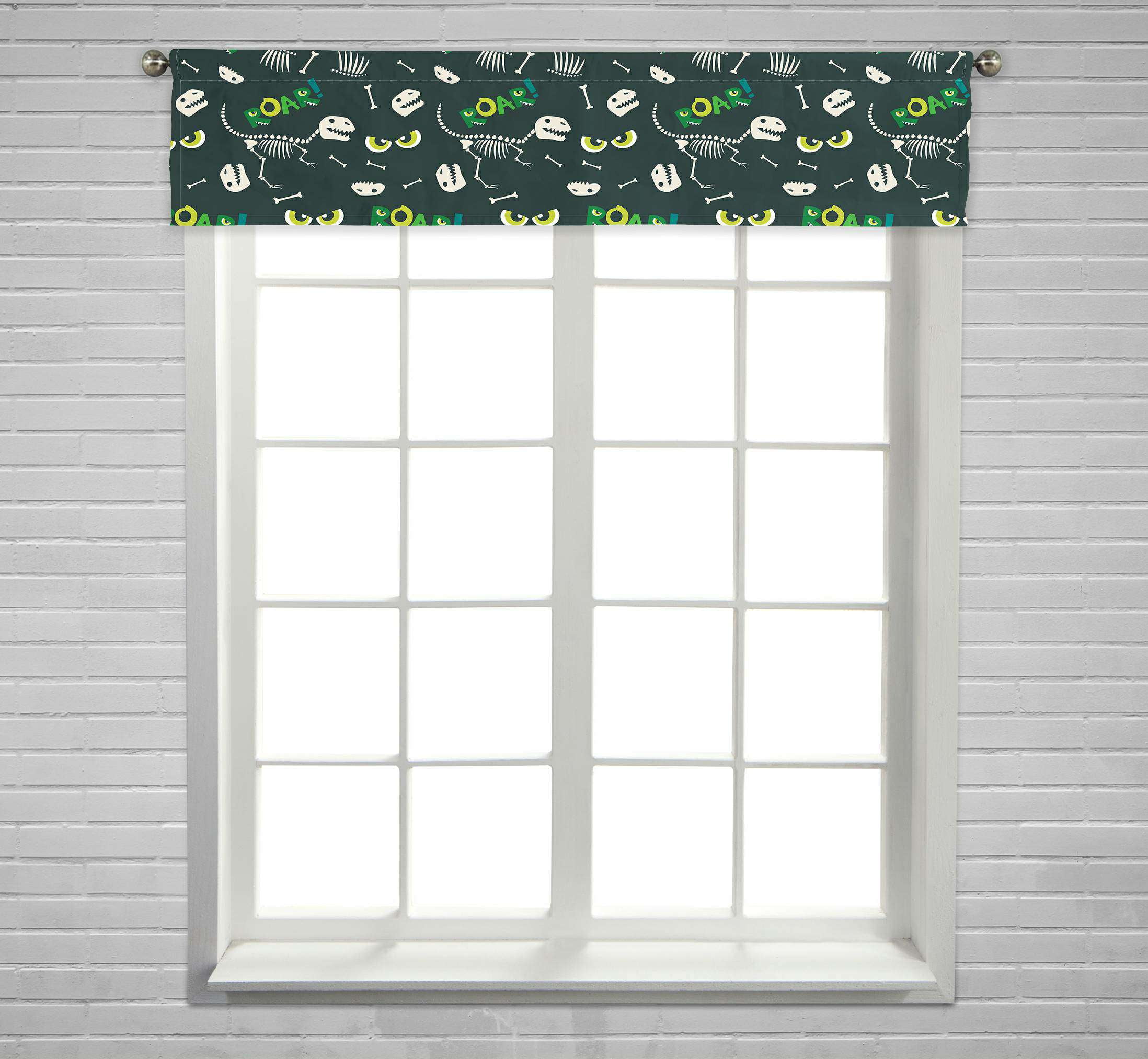 ECZJNT Dinosaur Fossil Bones And Scary Eyes Window Curtain Valance Rod ...